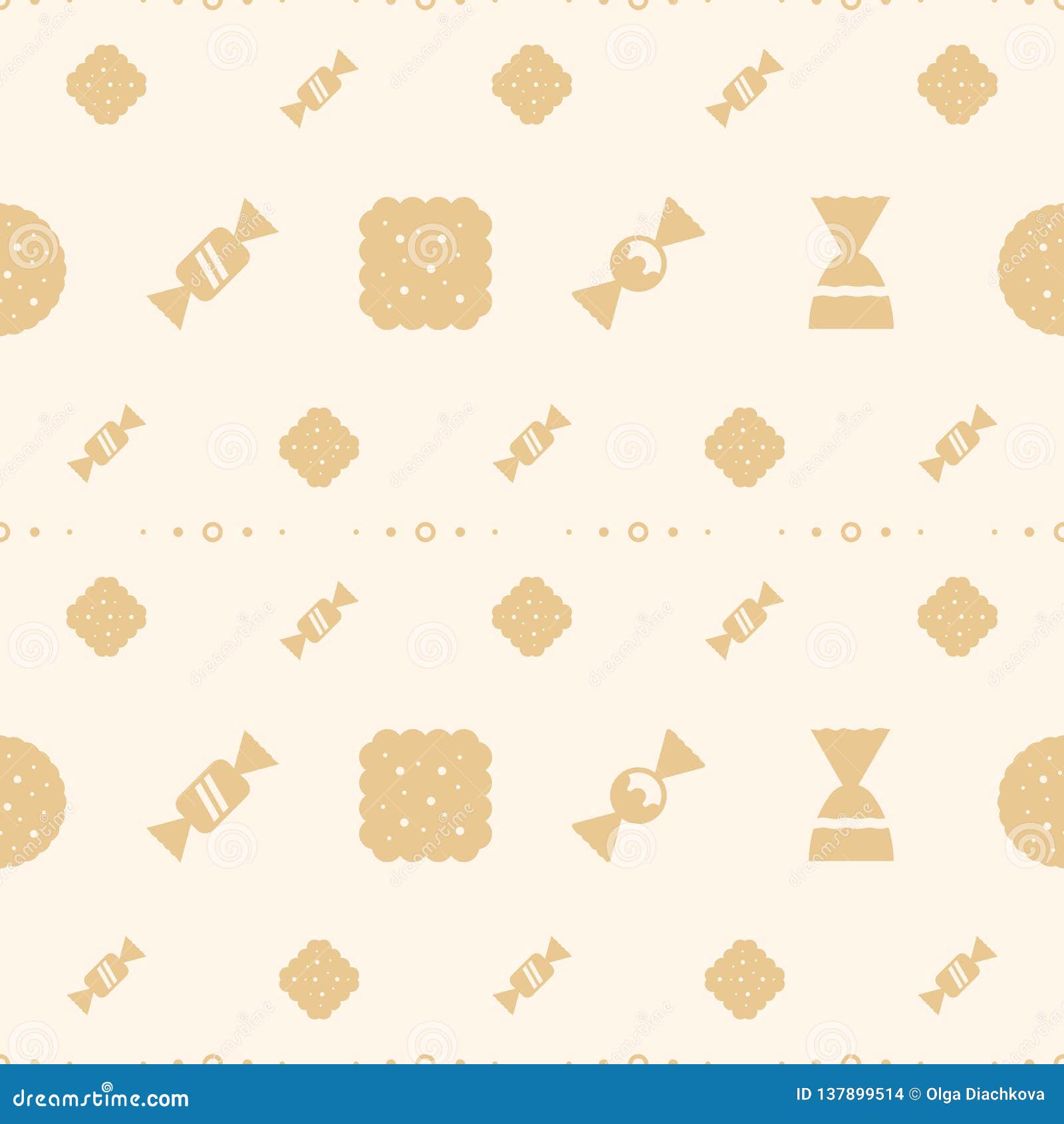 Vector Simple Pattern with Sweet Icons Flat Style Stock Vector ...