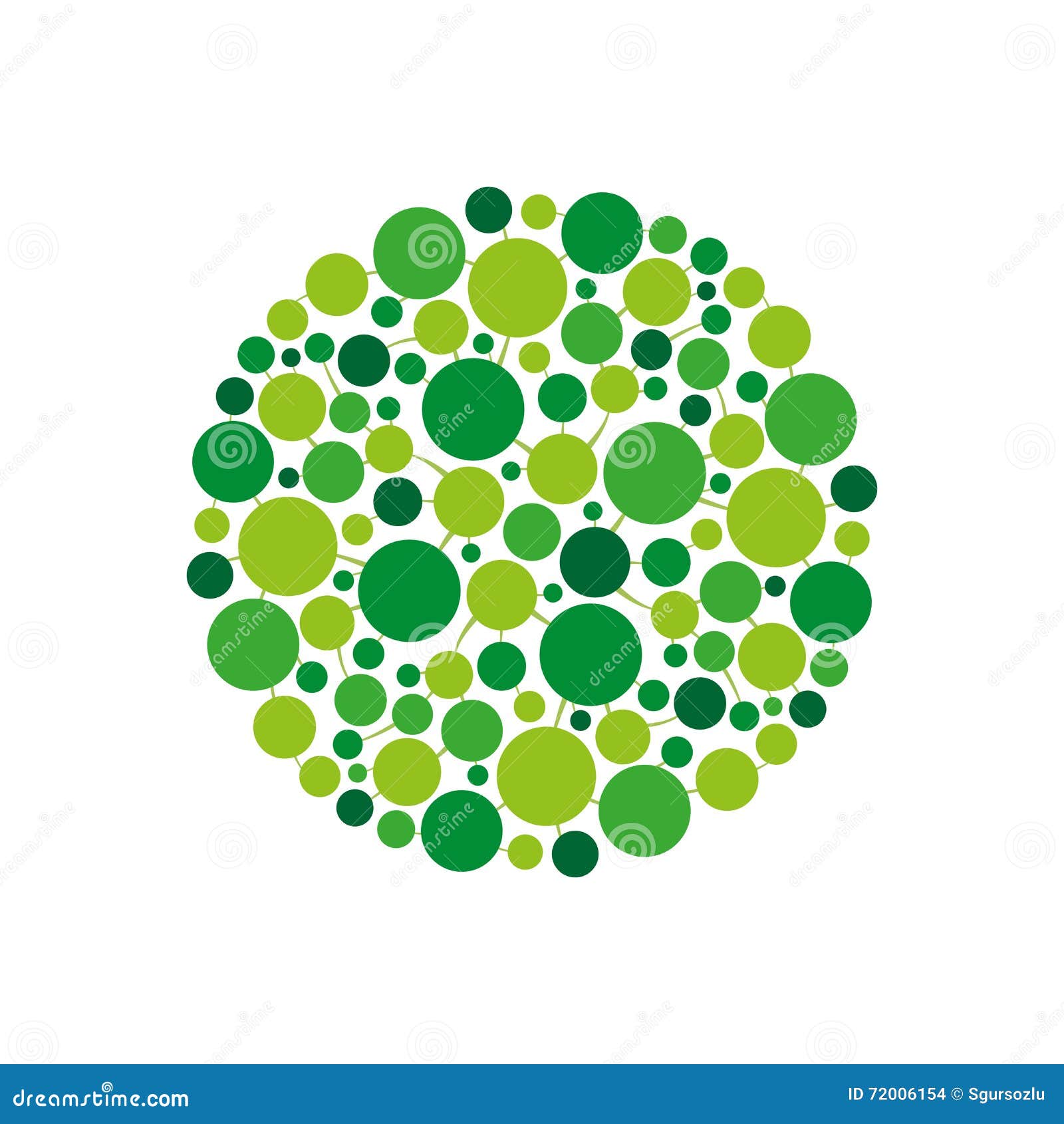 Vector Simple Round Floral Design. Stock Vector - Illustration of green ...