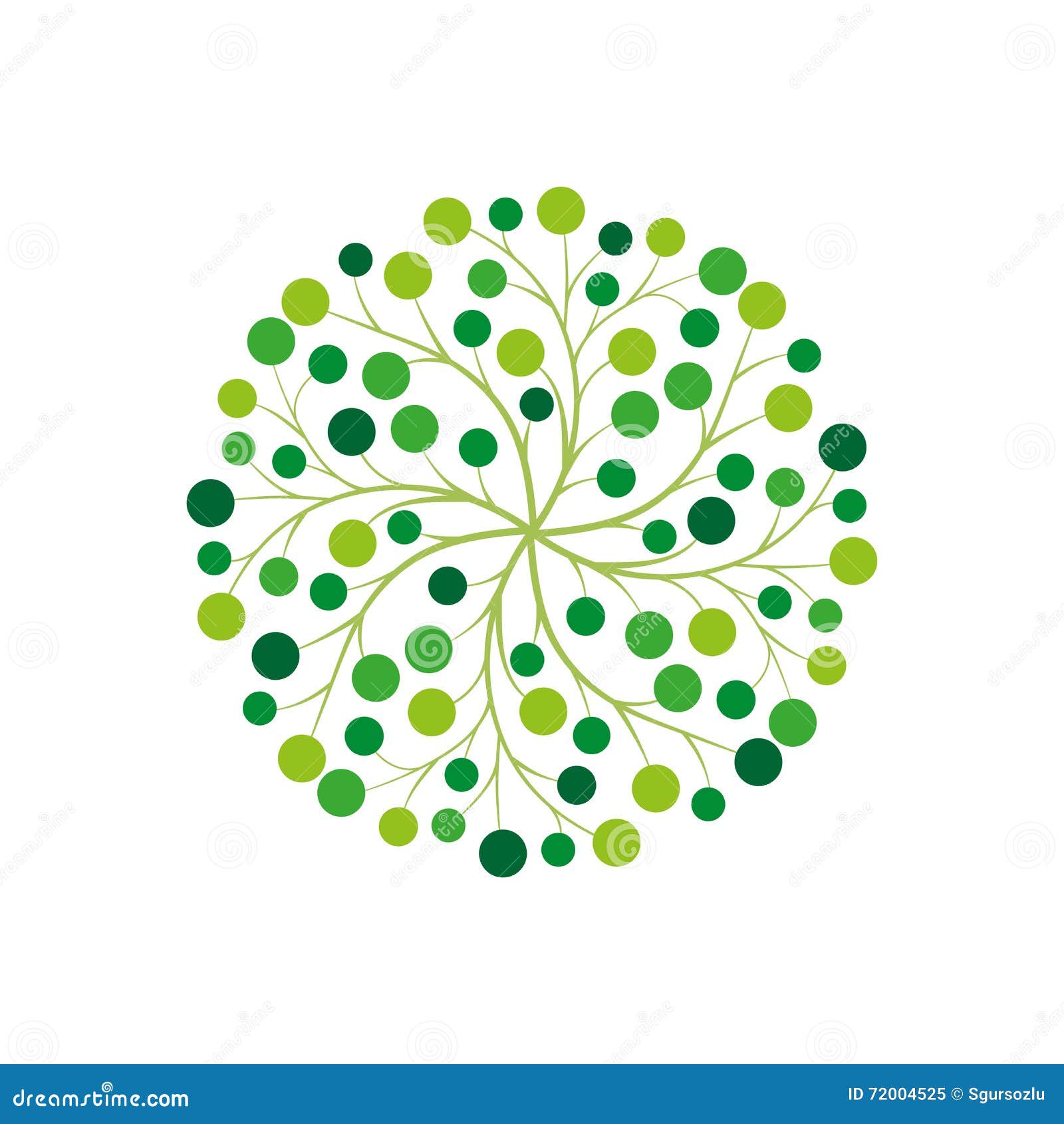 Vector Simple Round Floral Design. Stock Vector - Illustration of ...