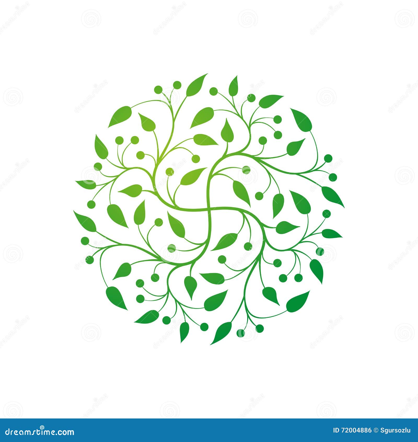 Vector Simple Round Floral Design. Stock Vector - Illustration of ...