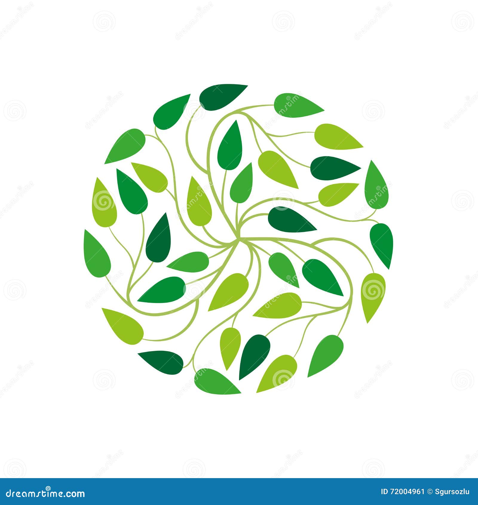 Vector Simple Round Floral Design. Stock Vector - Illustration of ...
