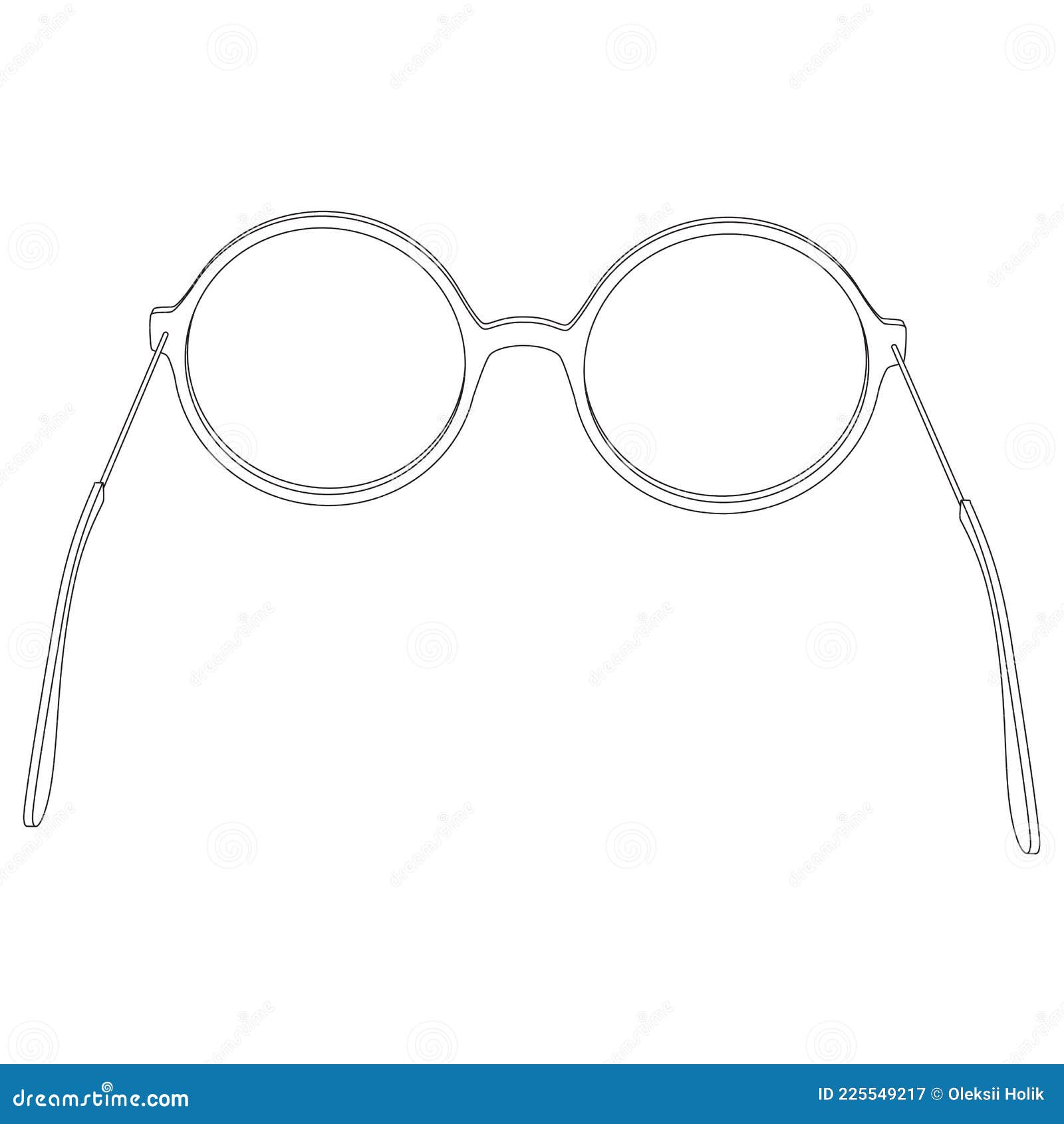 Vector Simple Round Glasses, Spectacles Stock Vector - Illustration of ...