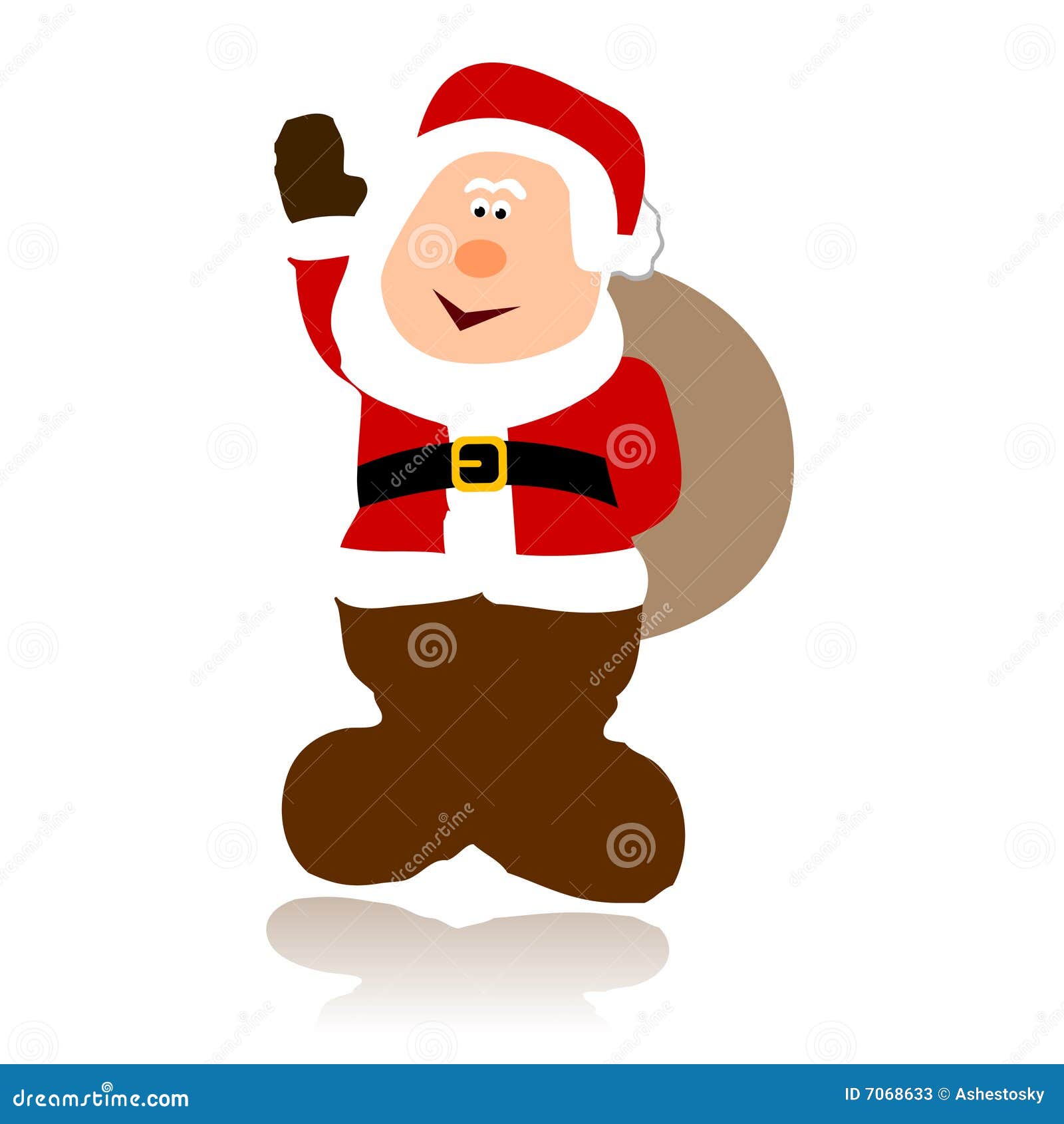 Vector simple santa claus stock vector. Illustration of december - 7068633