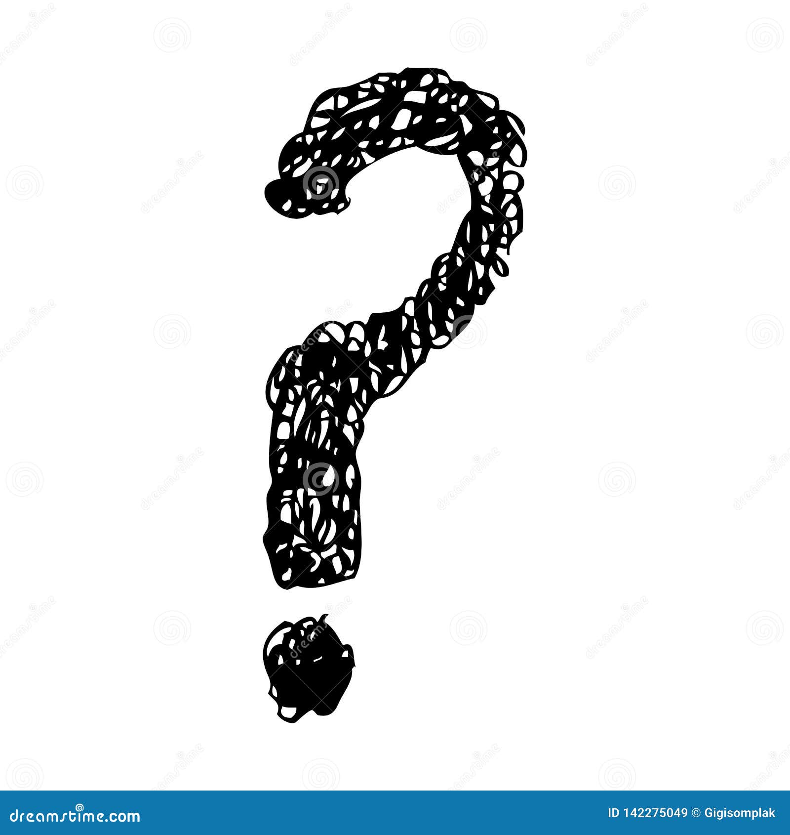 Vector Simple Scribble Fill in Question Mark, Isolated on White Stock ...