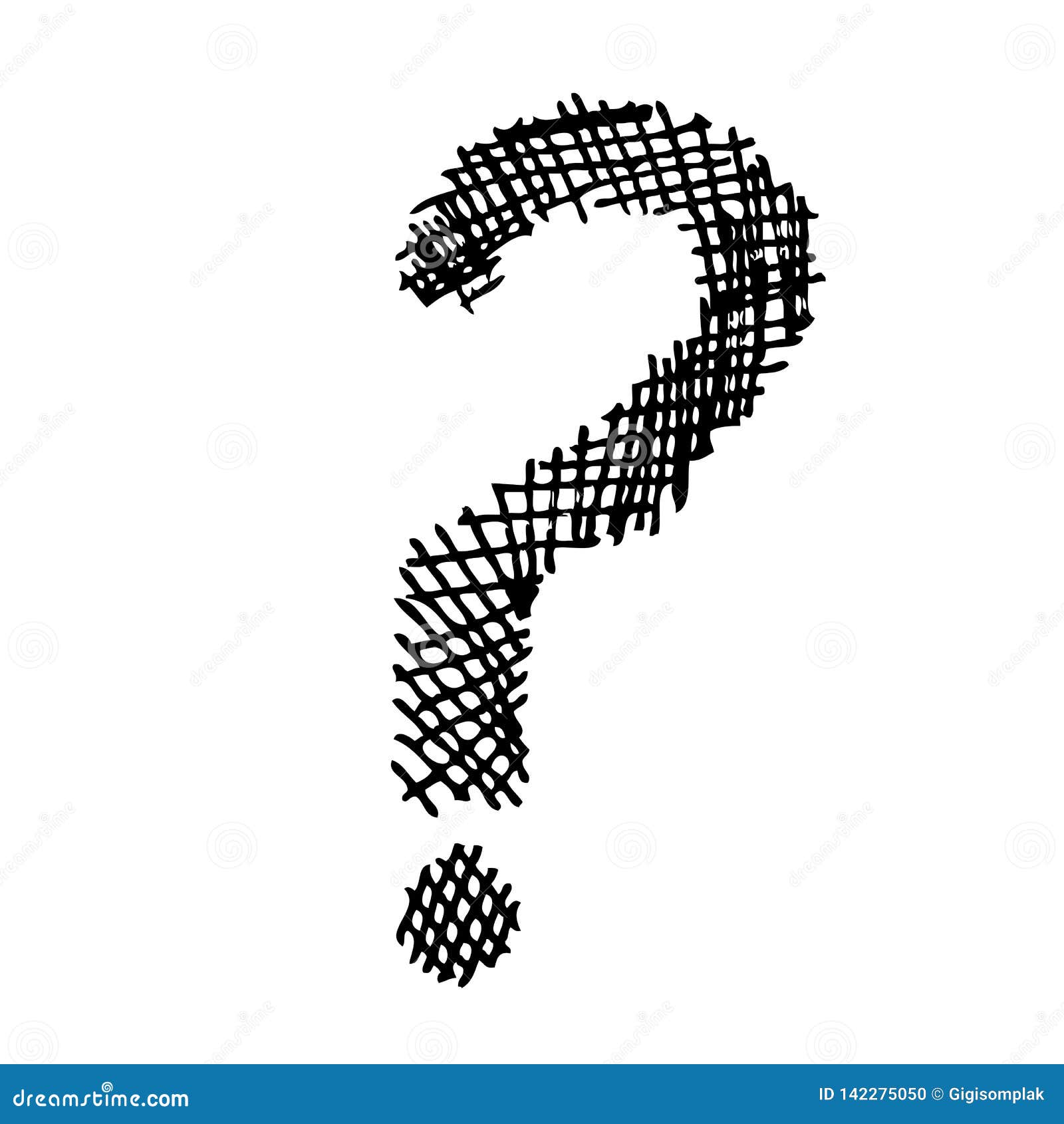 Vector Simple Scribble Fill in Question Mark, Isolated on White Stock ...