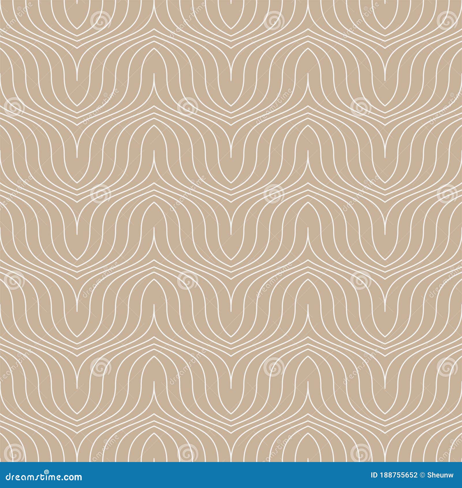 Vector Simple Seamless Curve Outline Pattern. Striped Endless Wave ...