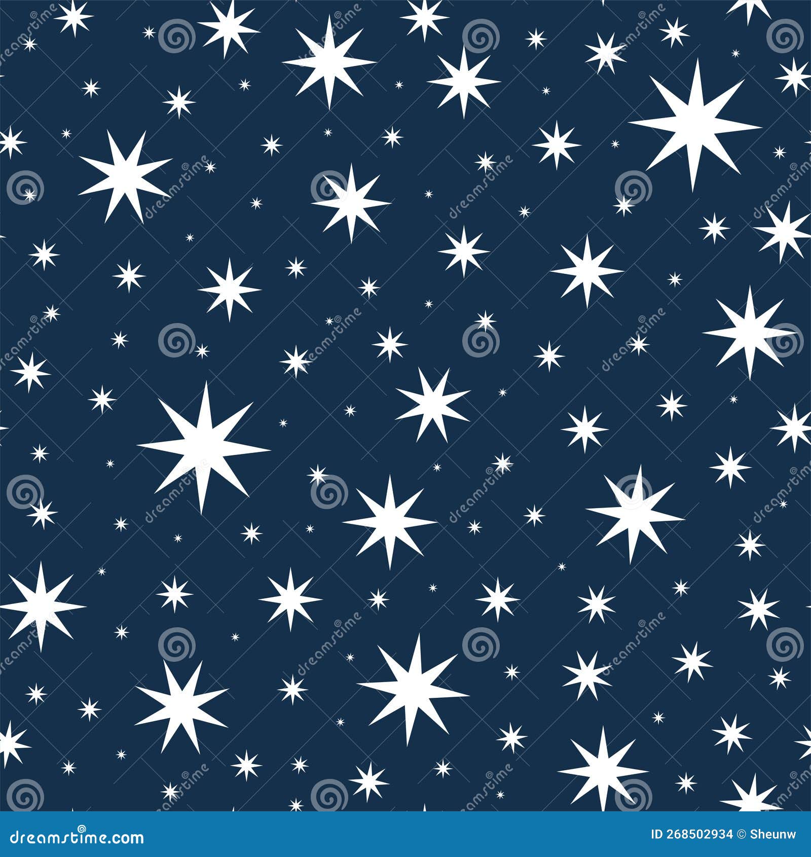 Vector Simple Seamless Star Geometric Pattern. Repeatable Dark Blue ...