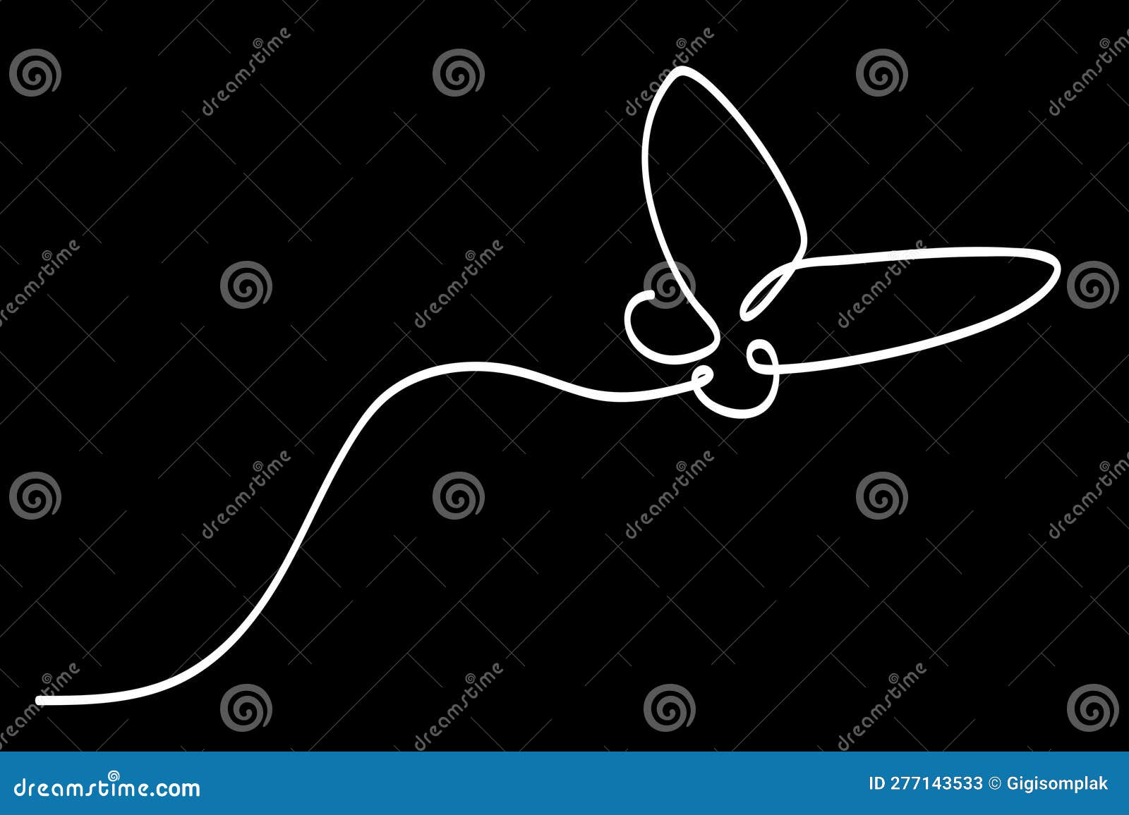 Vector Simple Single or One Continuous Fly Butterfly Stock Vector ...