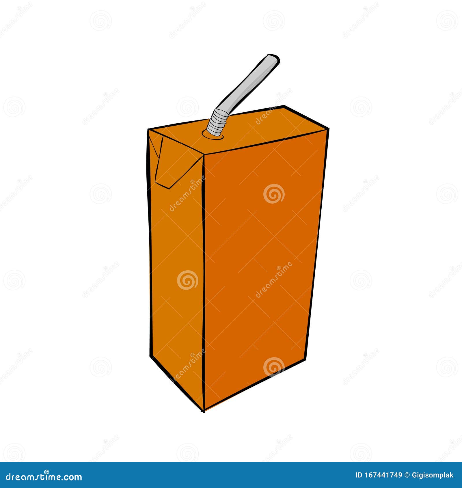 Vector Simple Small Chocolate UHT Milk With Plastic Straw At ...