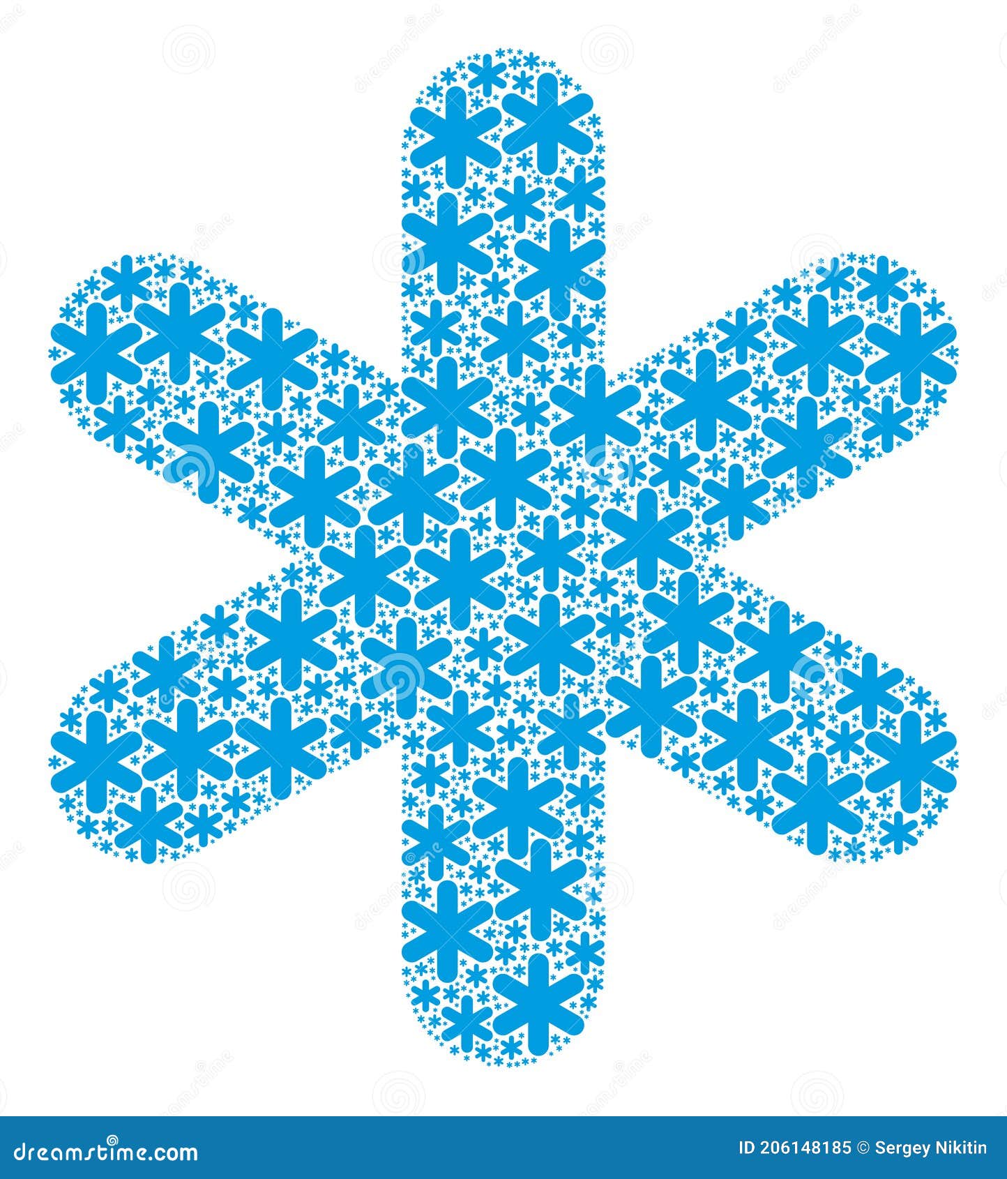 Simple Snowflake Icon Recursion Collage Stock Vector - Illustration of ...
