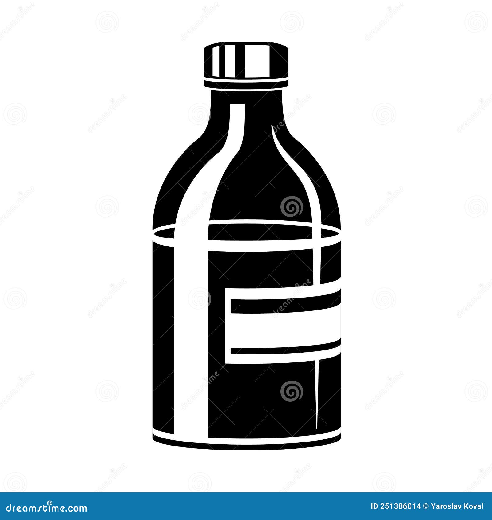 Vector Simple Style Bottle of Multi-purpose Saline Solution Flat Style, Icon Template, Circle ...
