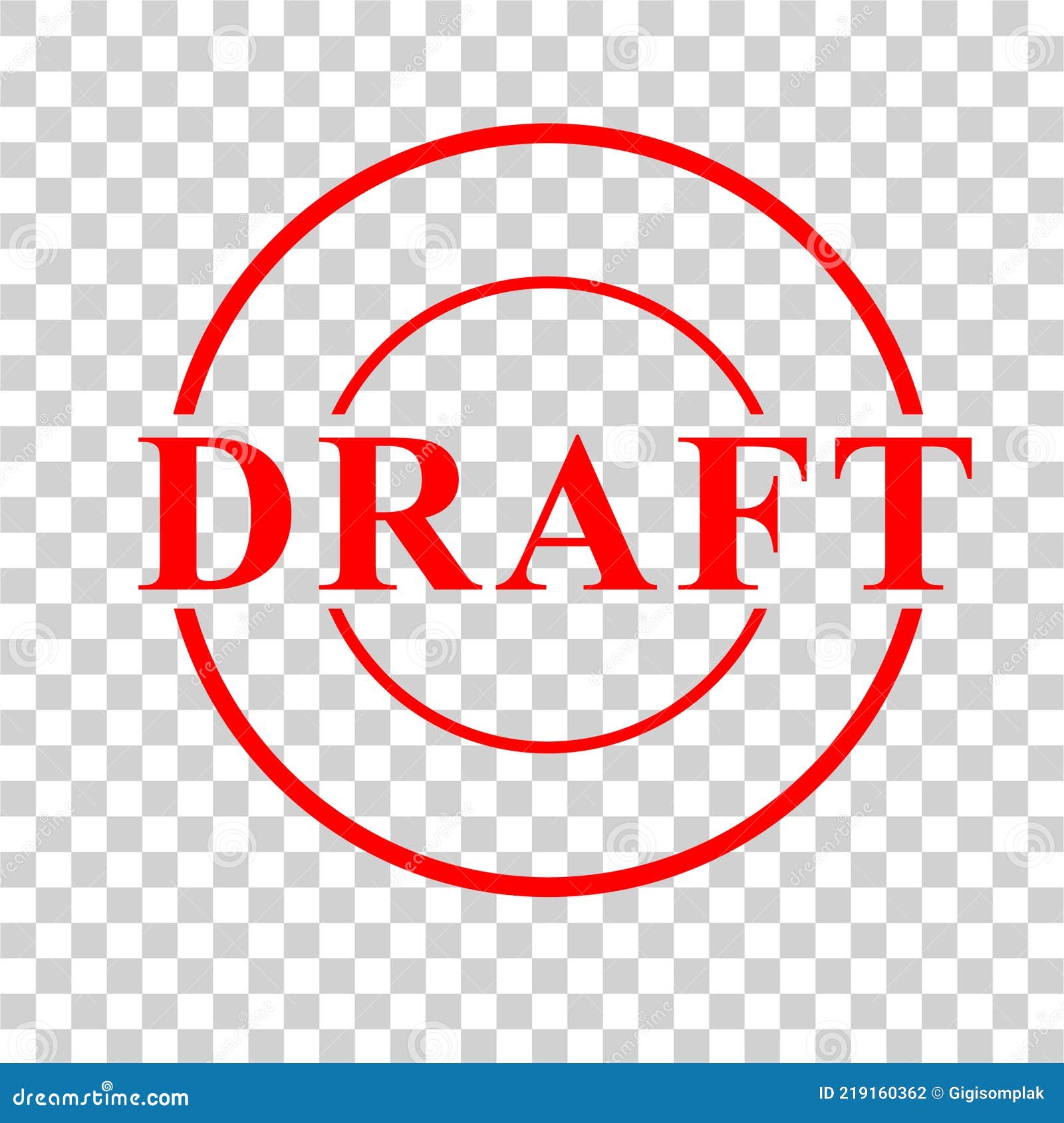 Vector Simple Style Red Circle Rubber Stamp, Draft, at at Tranparent ...