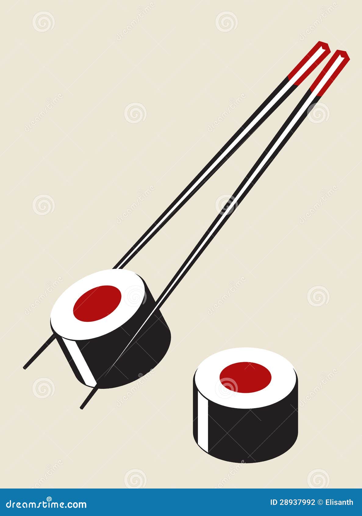 Vector Simple Sushi Illustration Stock Vector - Illustration of lunch ...