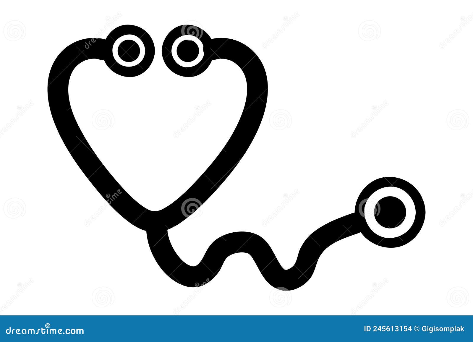 Vector Simple Symbol of Stethoscope at White Background Stock Vector ...