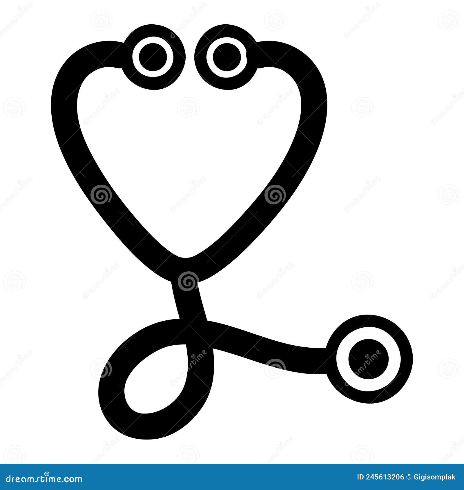 Vector Simple Symbol of Stethoscope at White Background Stock Vector ...