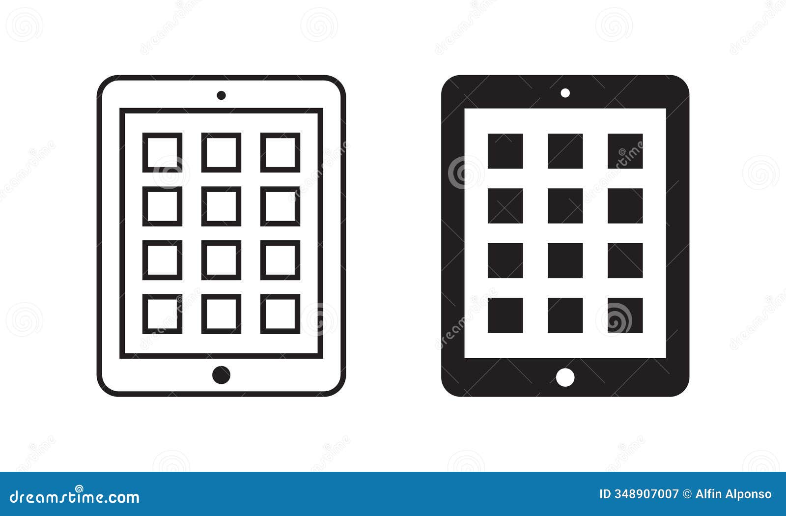 Vector Simple Tablet Icons. Flat Tablet Symbols Stock Vector ...