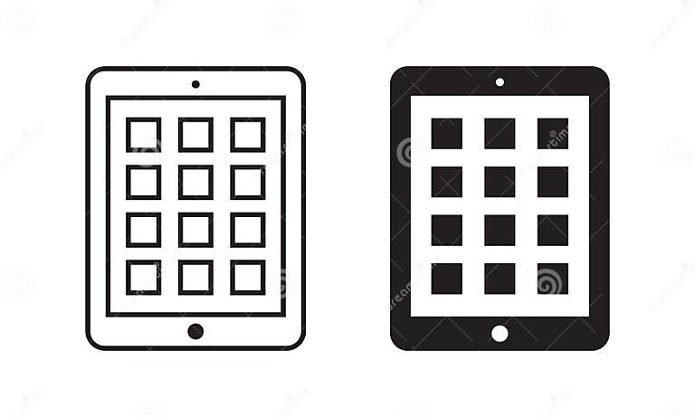 Vector Simple Tablet Icons. Flat Tablet Symbols Stock Vector ...