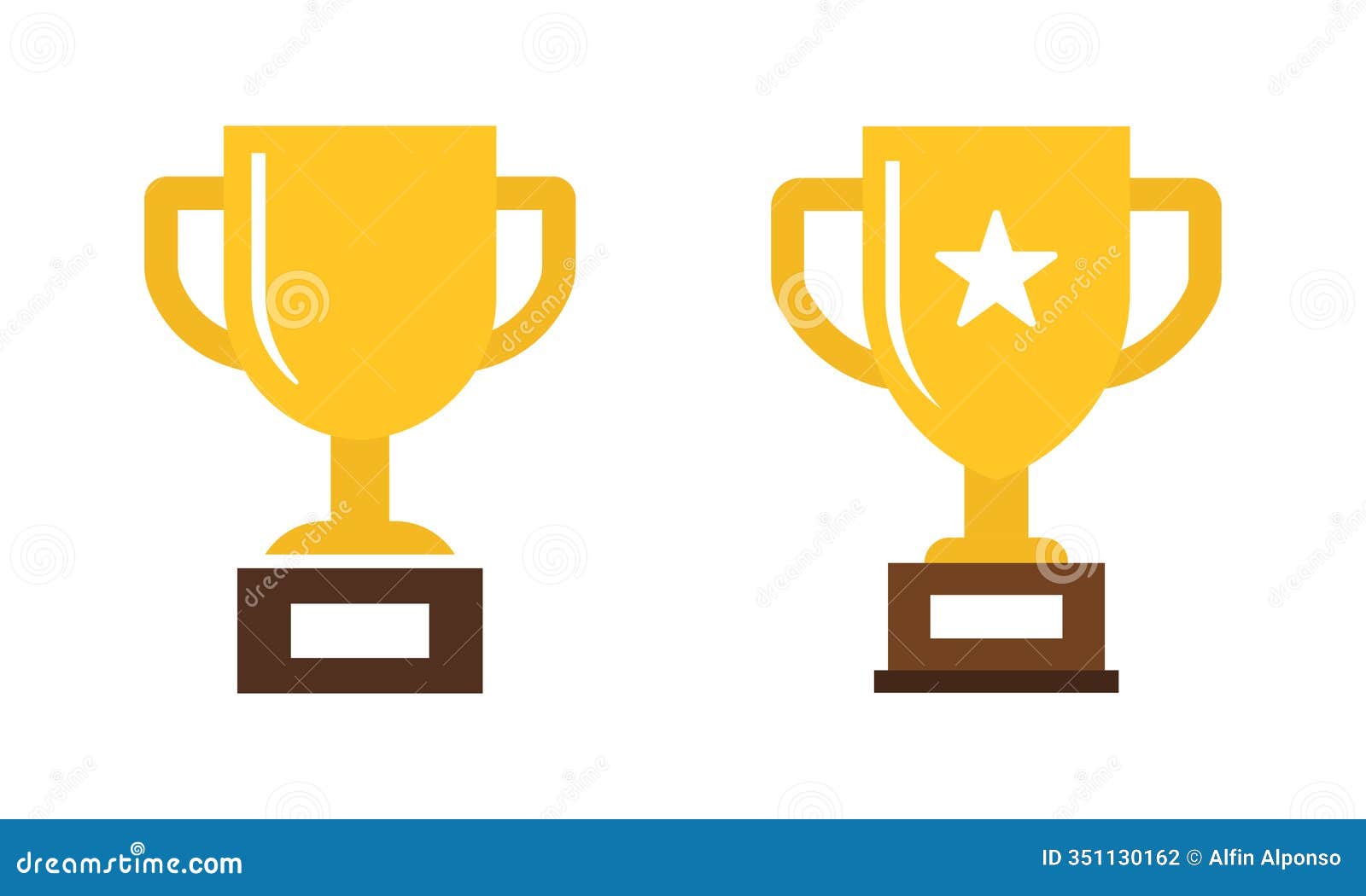 Vector Simple Trophy Icon Set. Flat Design Trophy Symbols Stock ...