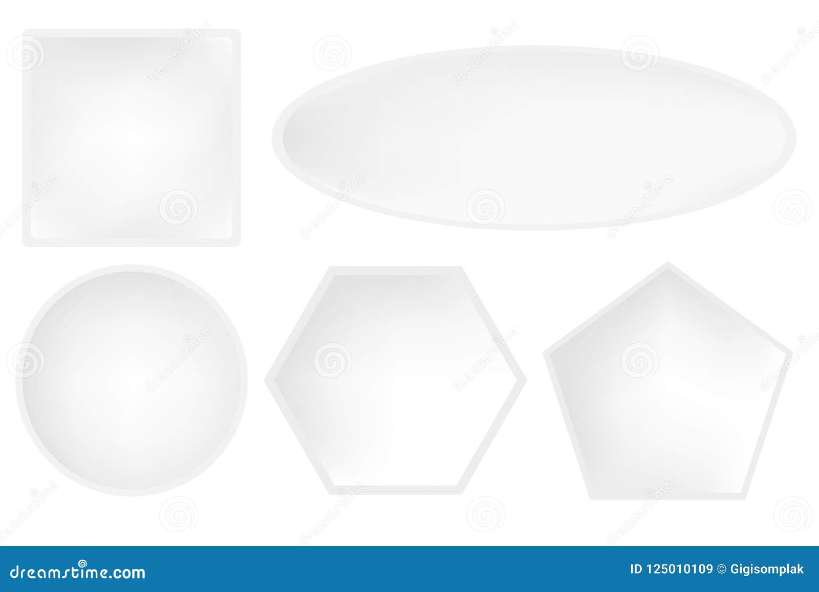 Simple White Basic Shape Square, Circle, Oval, Hexagon, Pentagon Stock ...