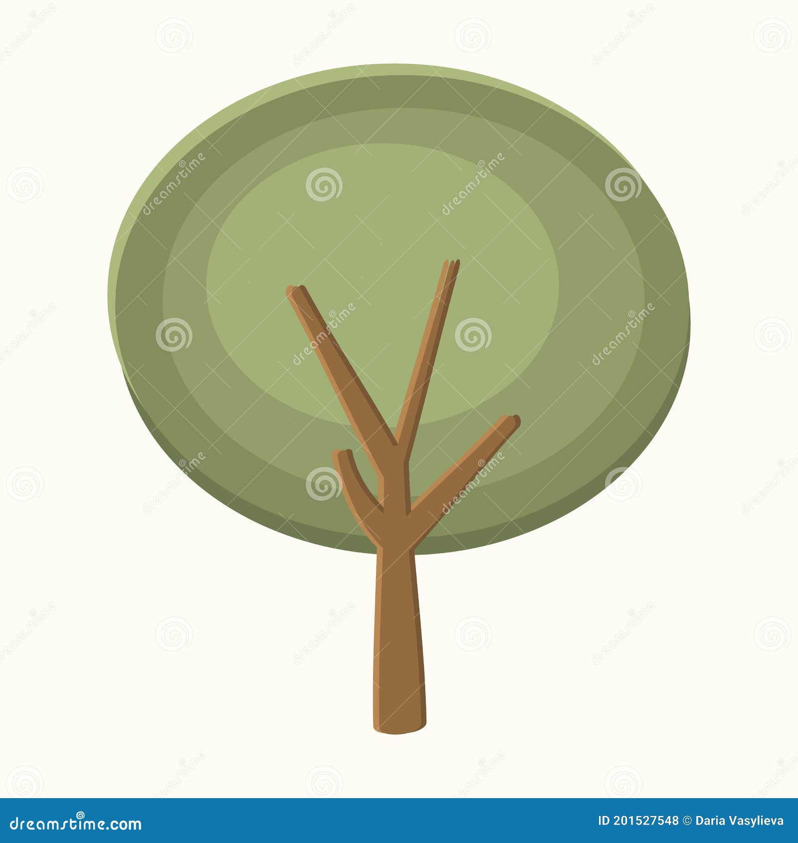 Vector Simplified Tree Image, Eco Friendly Minimalistic Tree Stock ...