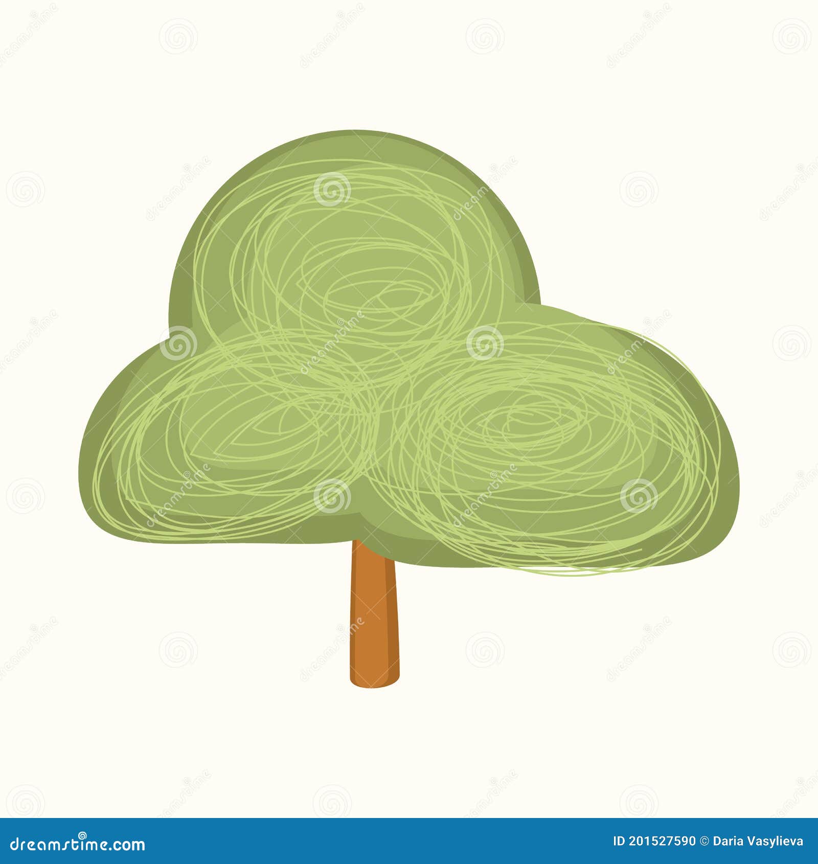 Vector Simplified Tree Image, Eco Friendly Minimalistic Tree Stock ...