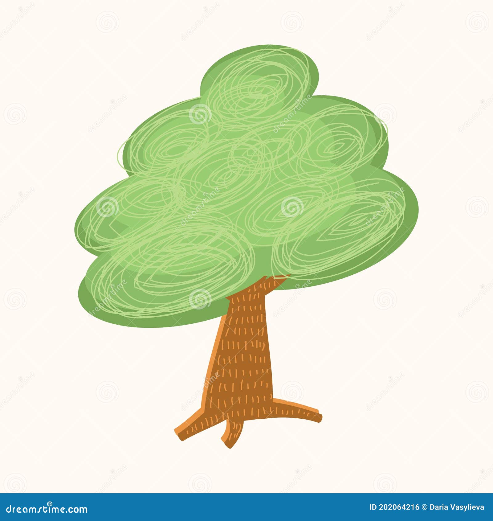 Vector Simplified Tree Image, Eco Friendly Minimalistic Tree Stock ...
