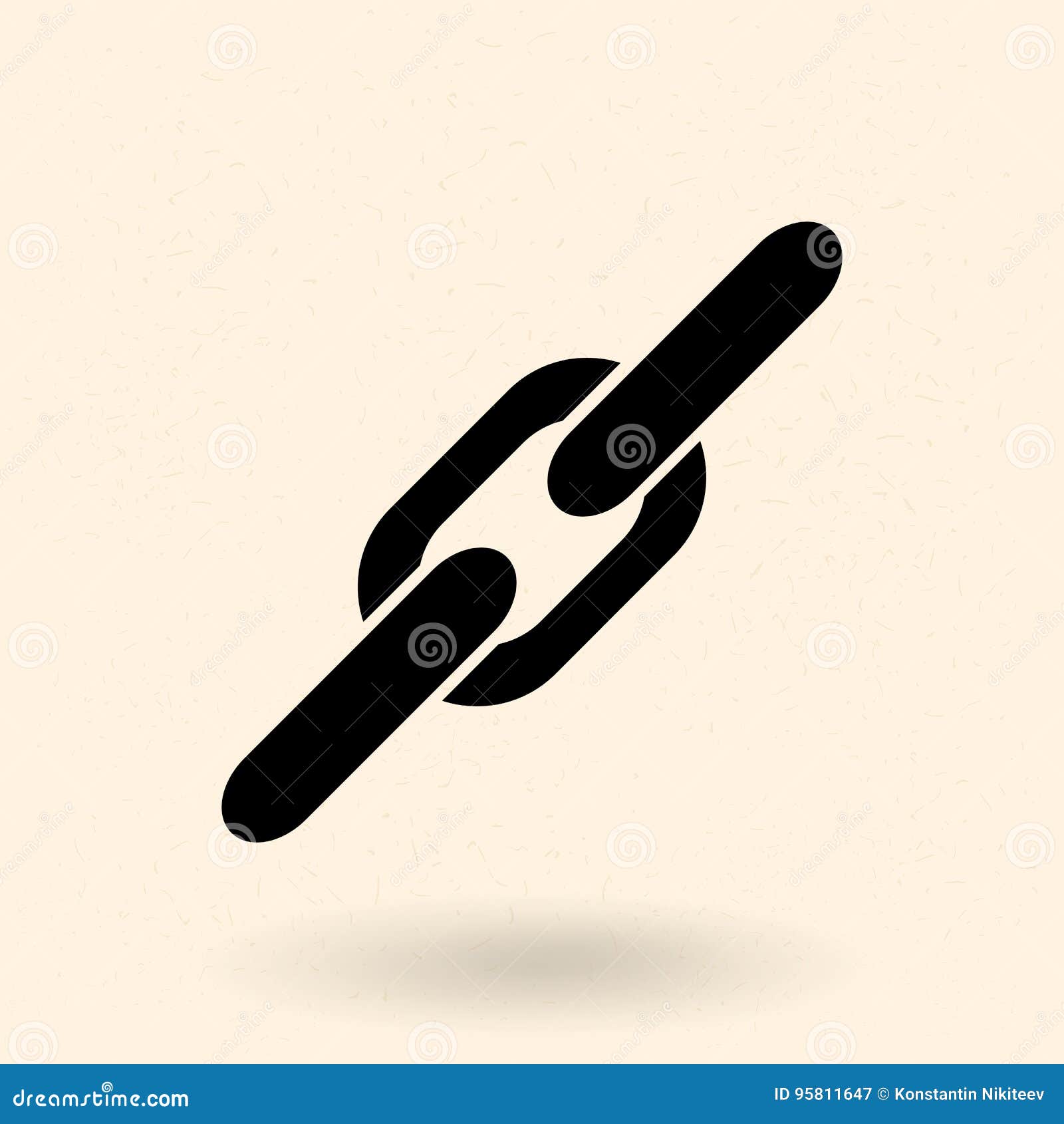 Vector Single Basic Link Icon - Chain with 3 Units Stock Vector ...