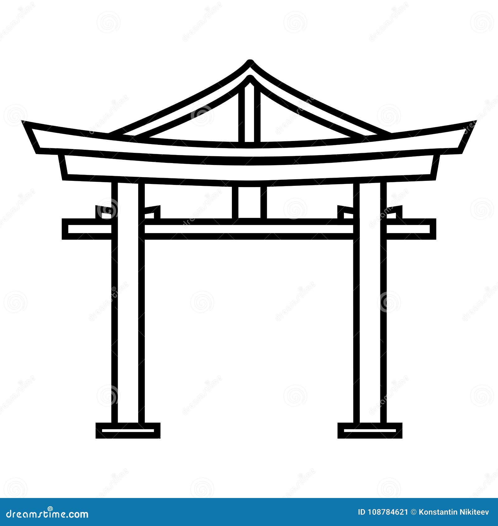 Shinto Torii Gate Religious Symbol Simple Icon Cartoon Vector | CartoonDealer.com #119525981