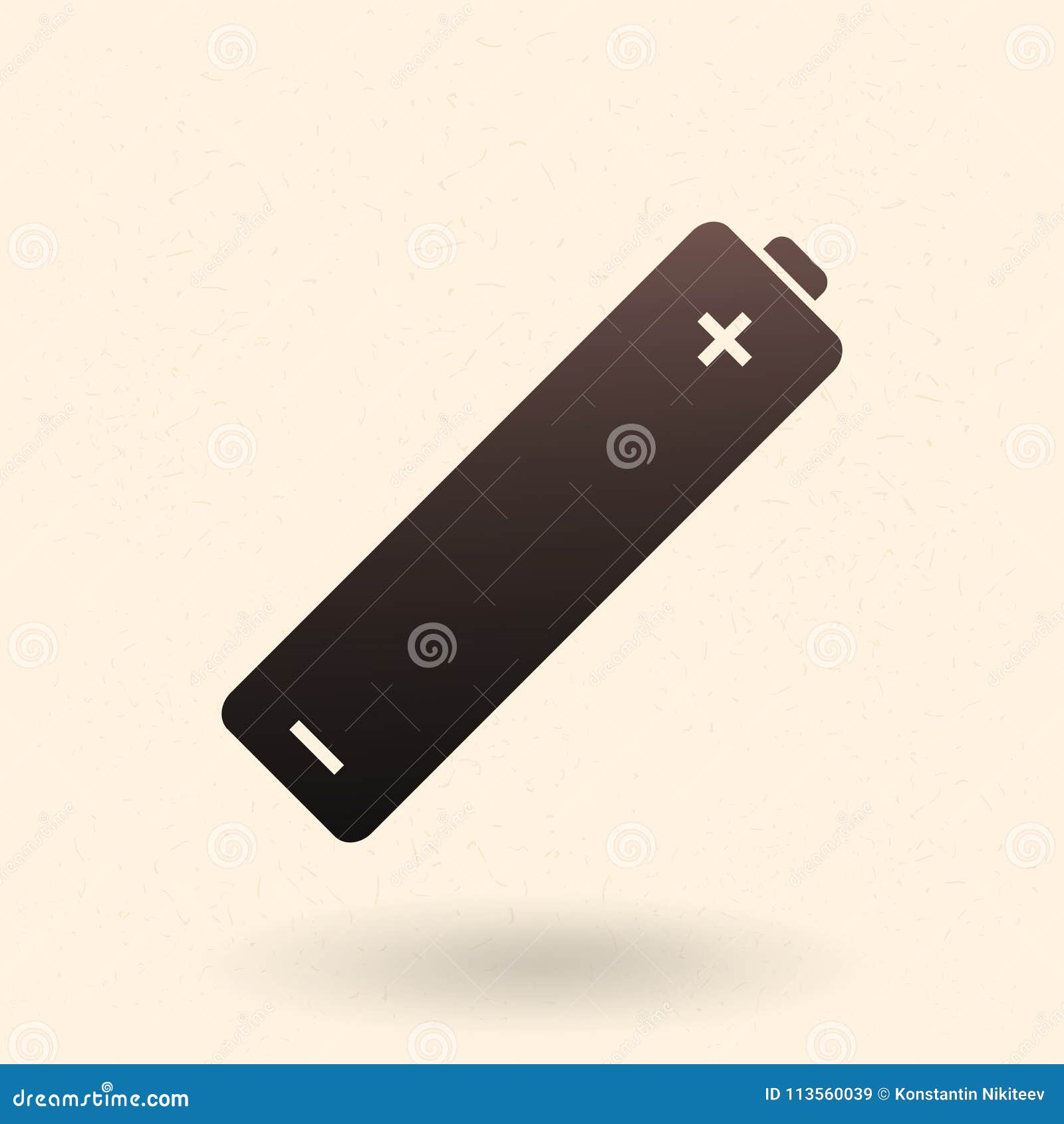 Vector Single Black Silhouette AA Battery Icon Stock Vector ...