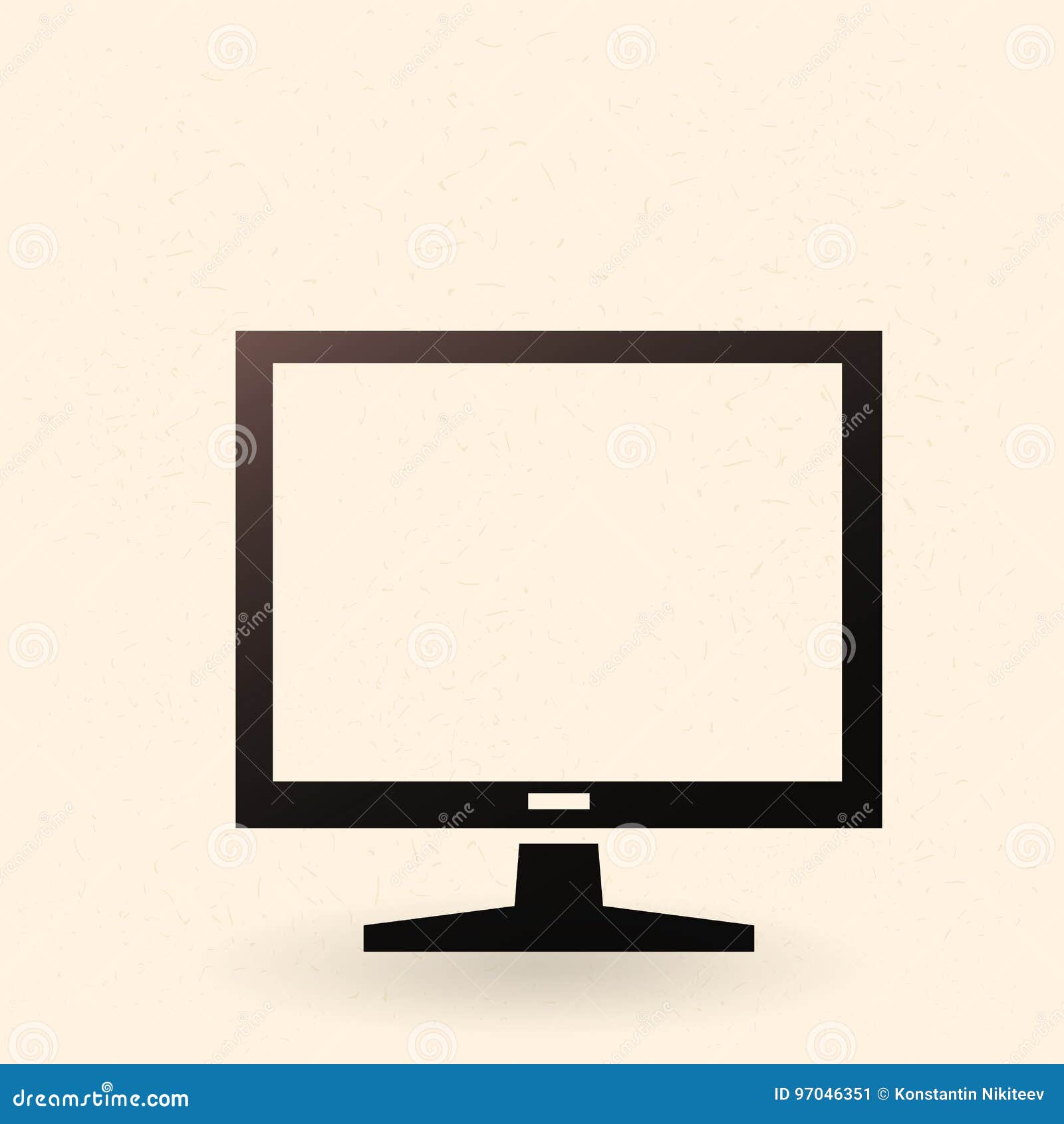 Vector Black Silhouette Icon - Flat LCD Monitor Stock Vector ...