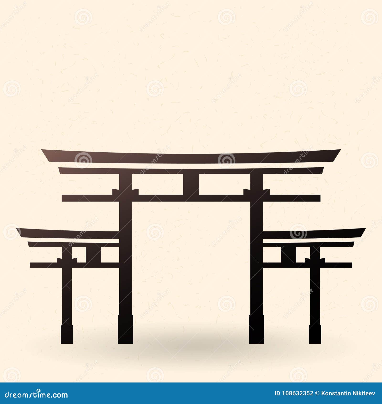 Shinto Torii Gate Religious Symbol Simple Icon Cartoon Vector ...