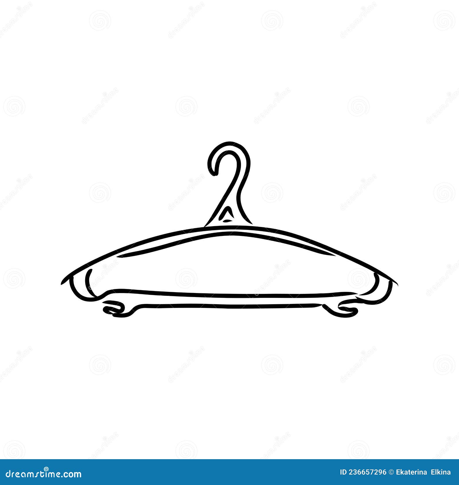 Vector Single Black Sketch Wardrobe Shoulder Hanger. Stock Vector ...