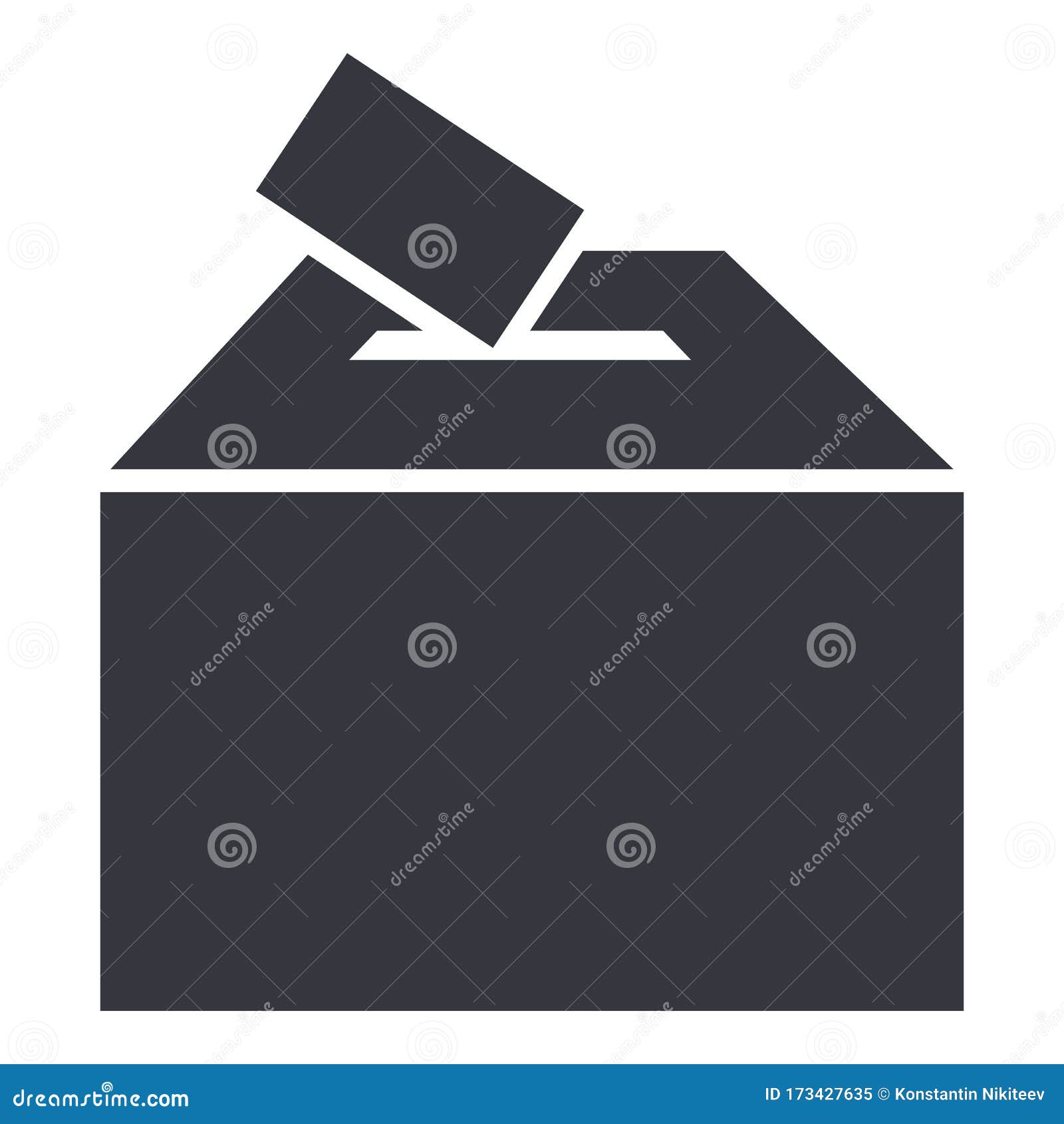Vector Single Vote Box Icon Stock Vector - Illustration of confidential ...