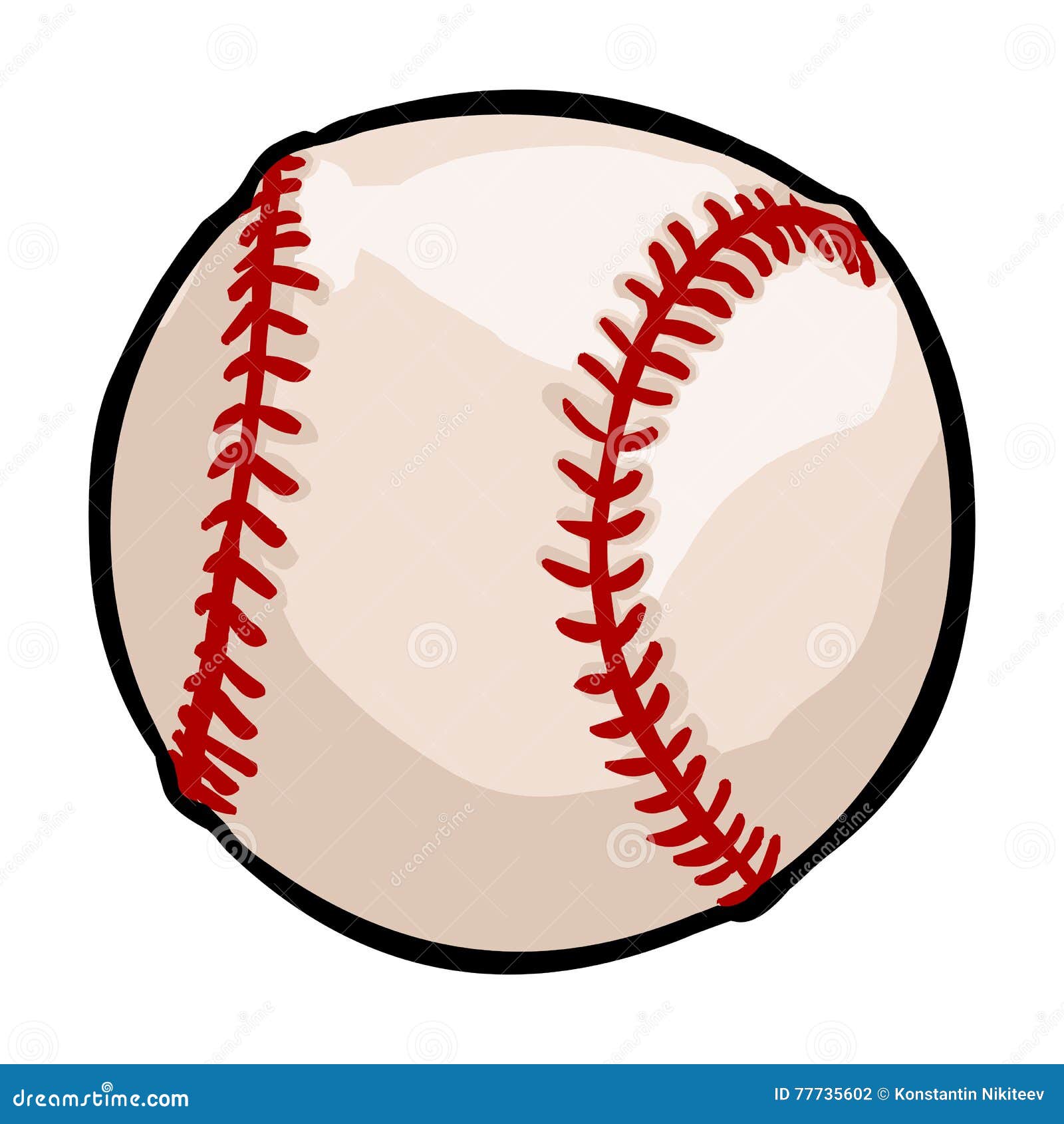 Vector Single Cartoon Baseball Ball Stock Illustration - Illustration ...