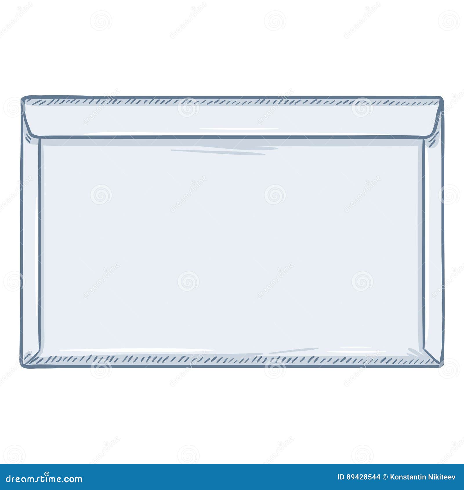 Vector Single Cartoon Blank White Envelope Stock Vector - Illustration ...