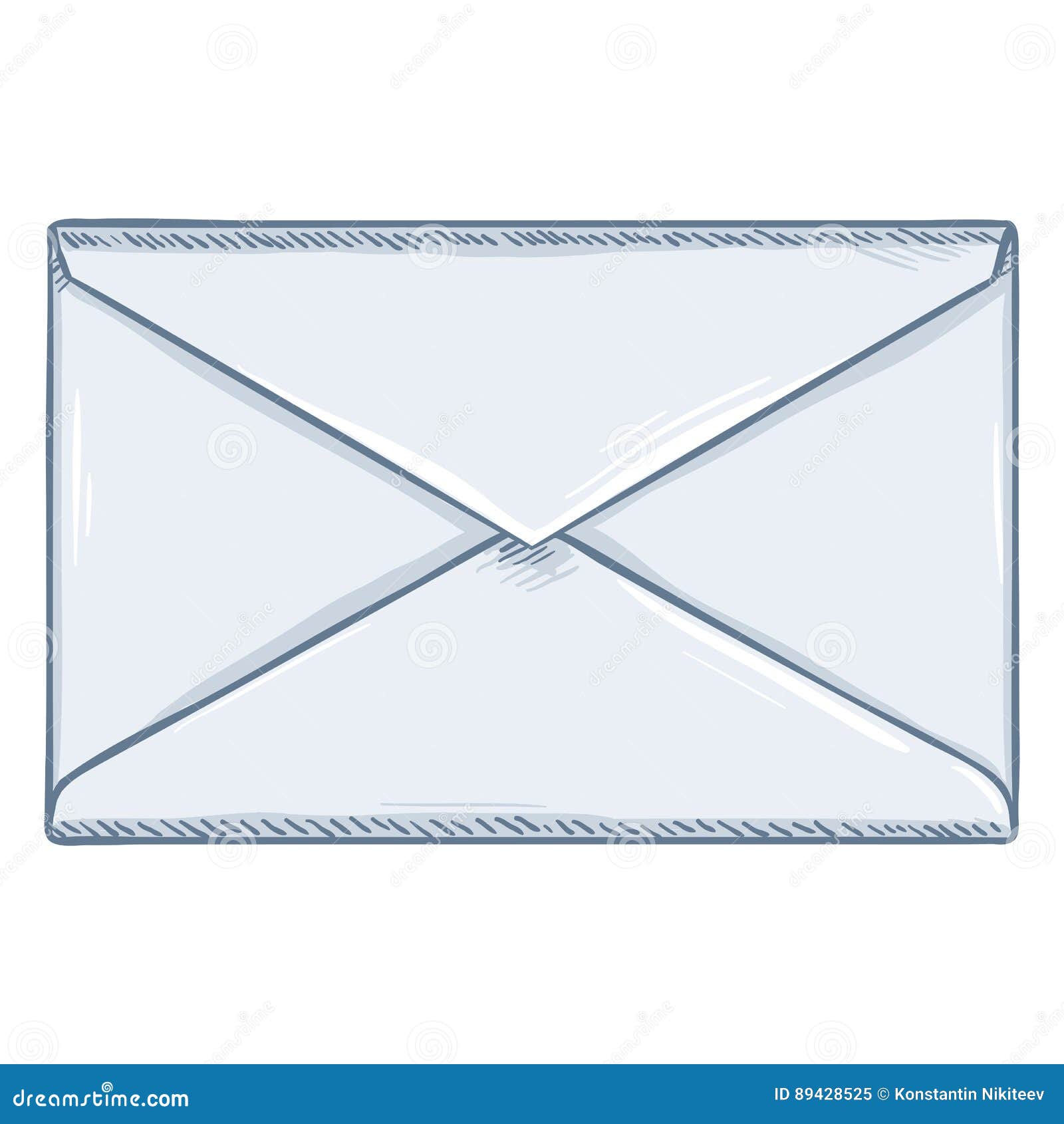 Vector Single Cartoon Blank White Envelope Stock Vector - Illustration ...
