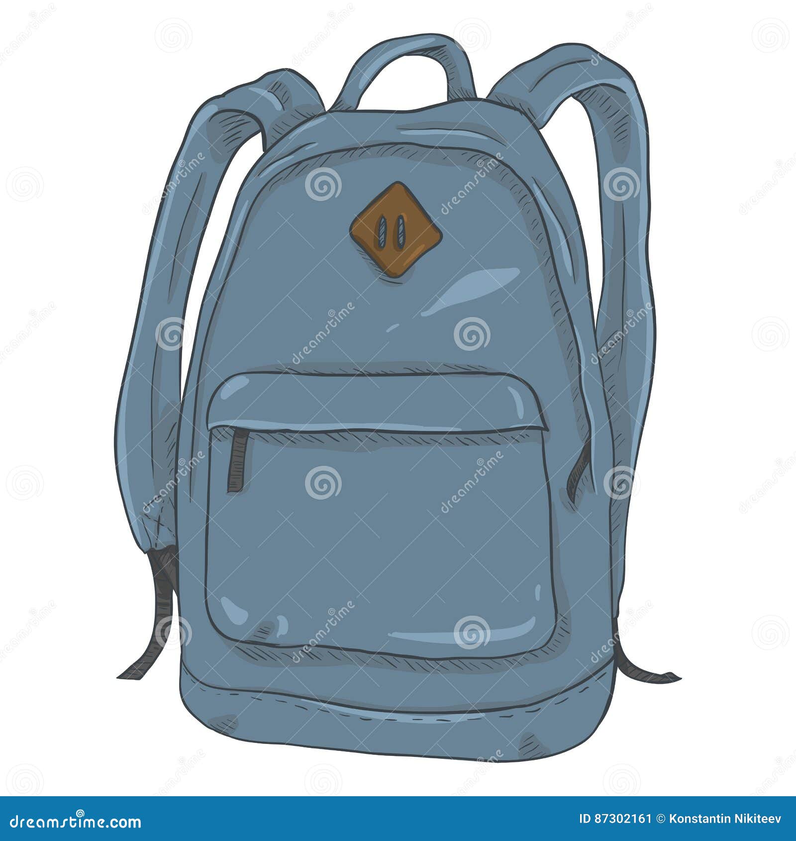 Vector Single Cartoon Casual Backpack Stock Vector - Illustration of ...