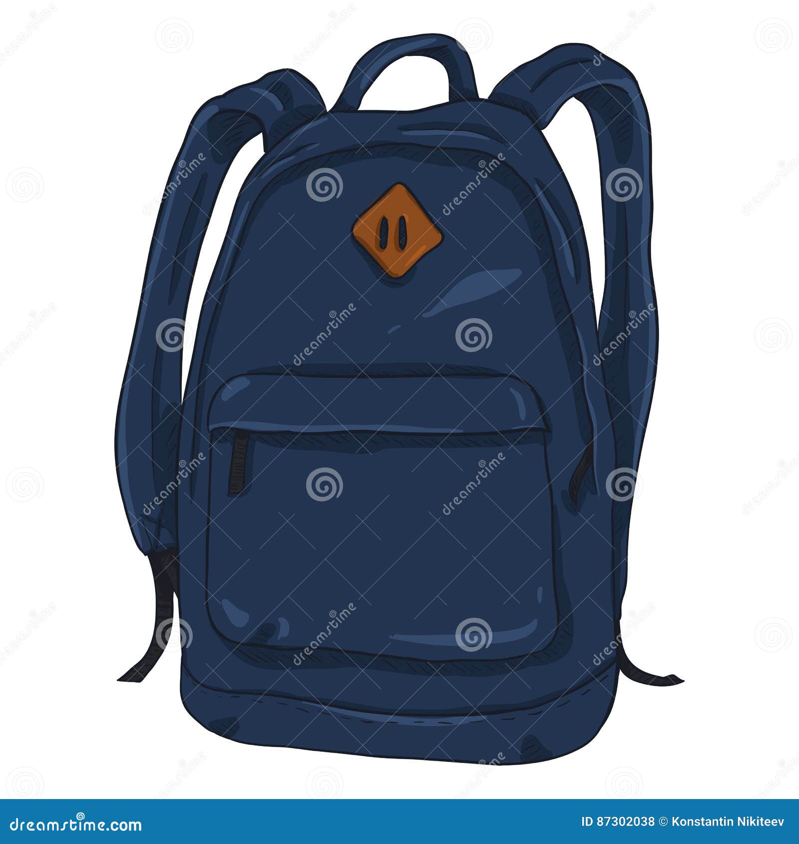 Vector Single Cartoon Casual Backpack Stock Vector - Illustration of ...