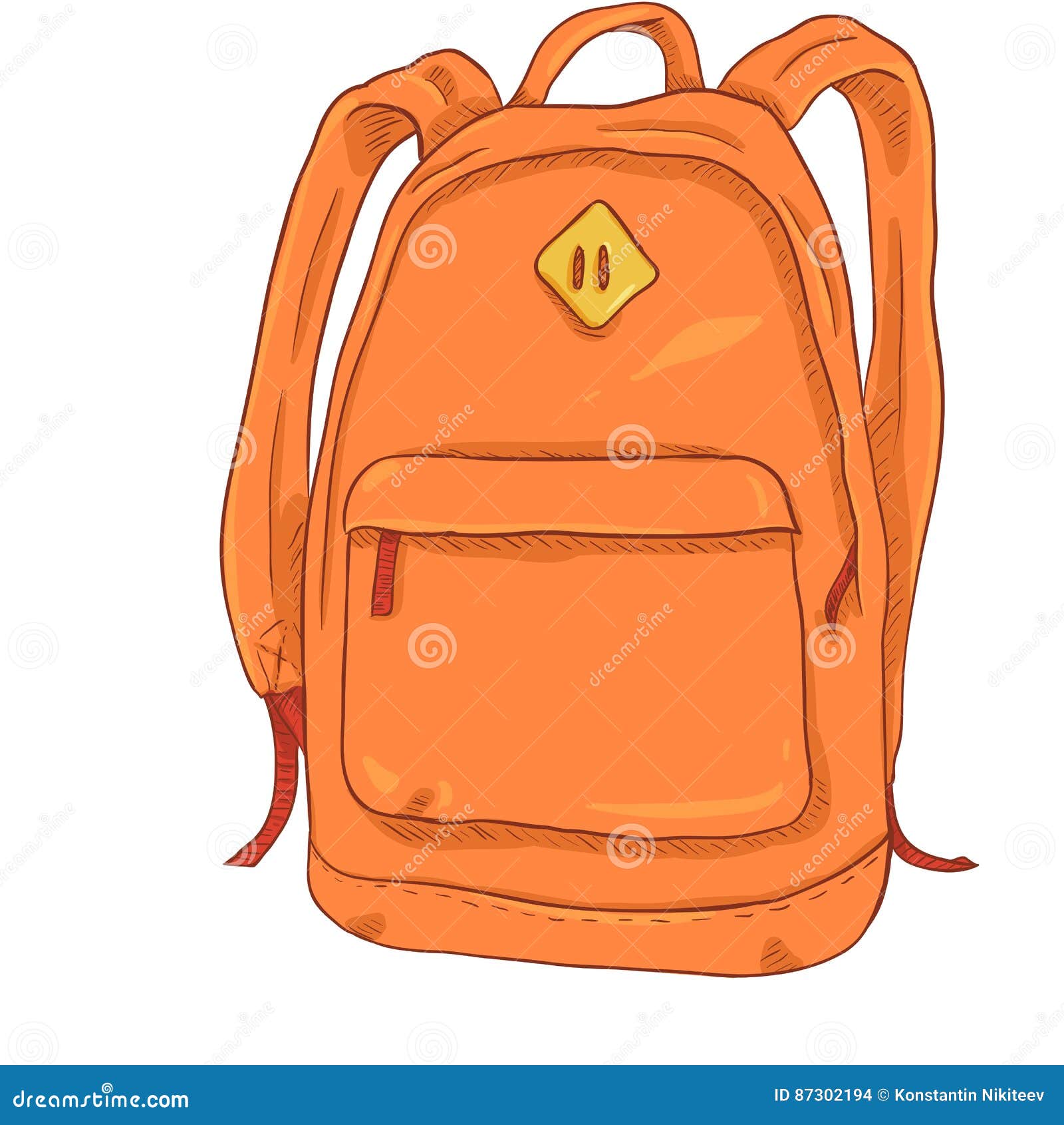 Vector Single Cartoon Casual Backpack Stock Vector - Illustration of ...