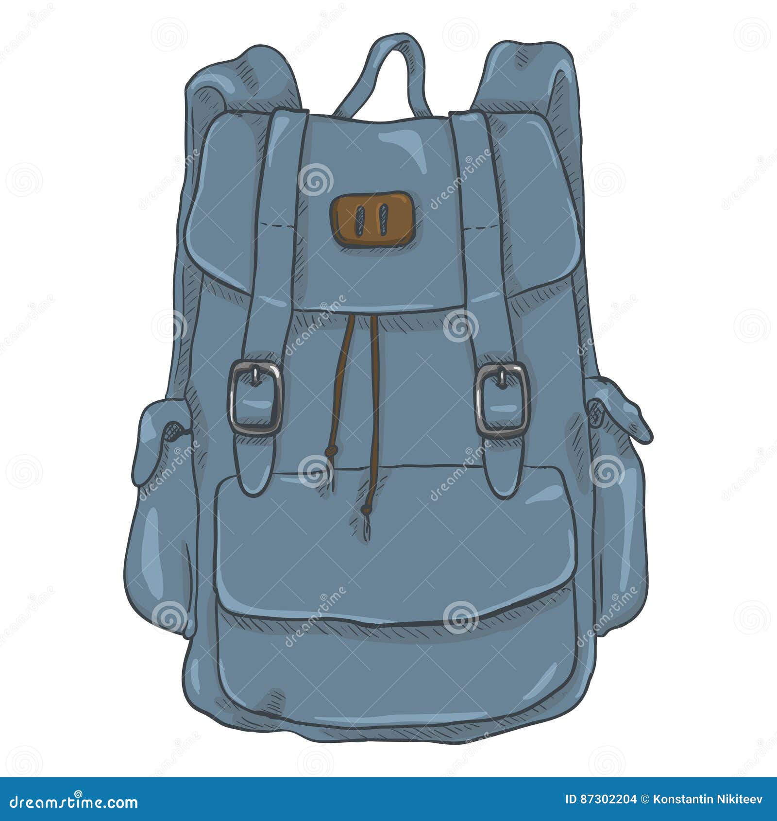 Vector Single Cartoon Casual Style Backpack Stock Vector - Illustration ...
