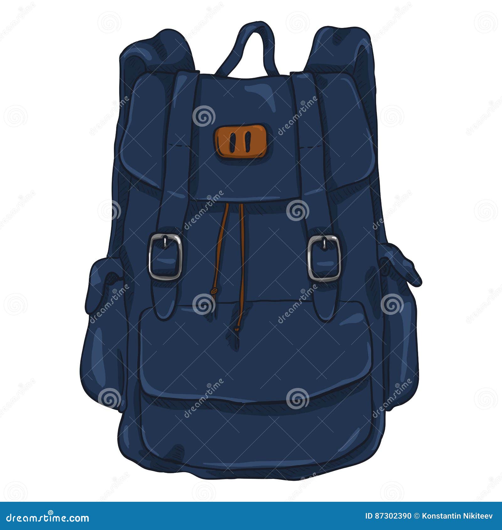 Vector Single Cartoon Casual Style Backpack Stock Vector - Illustration ...