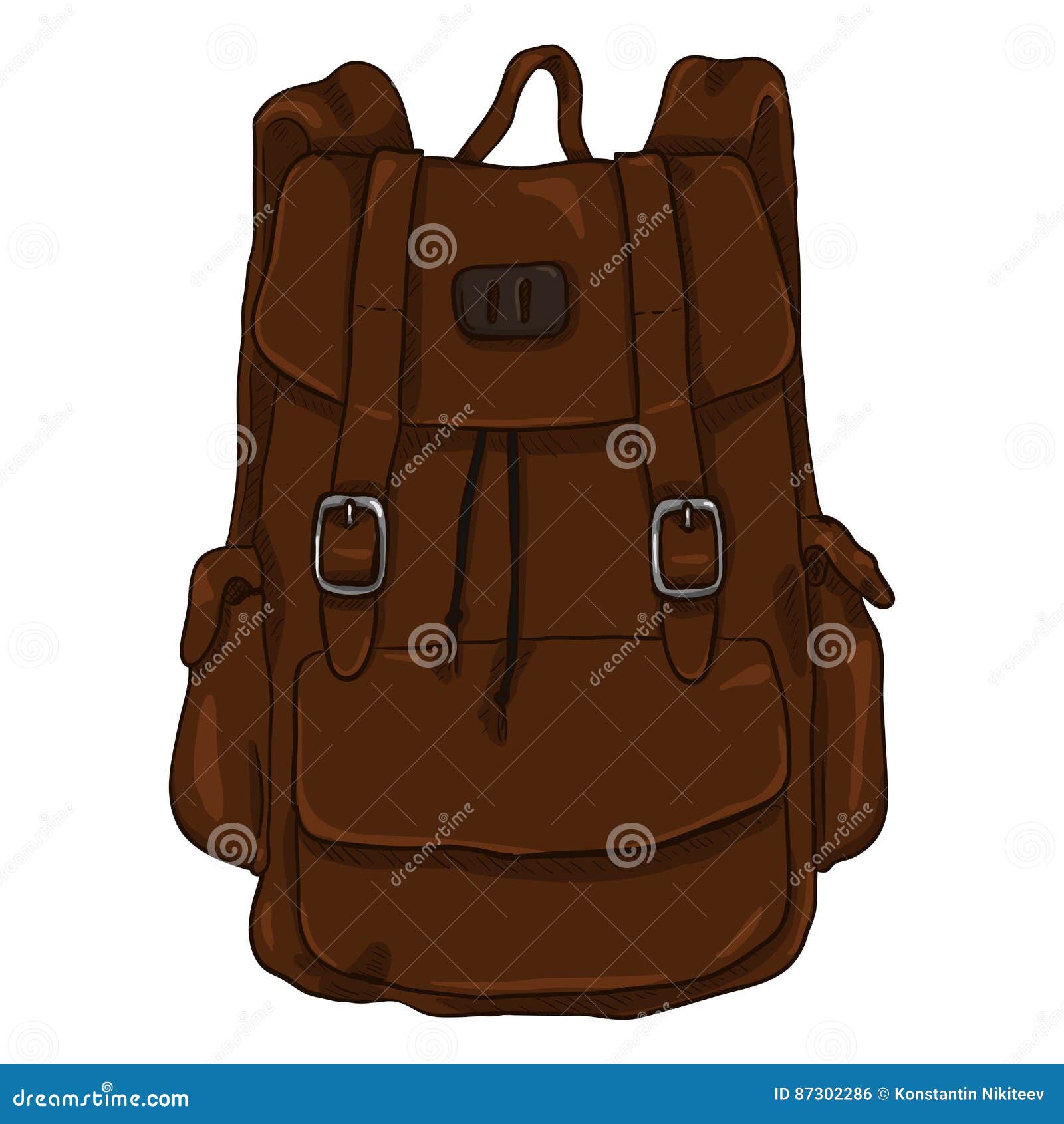 Vector Single Cartoon Casual Style Backpack Stock Vector - Illustration ...