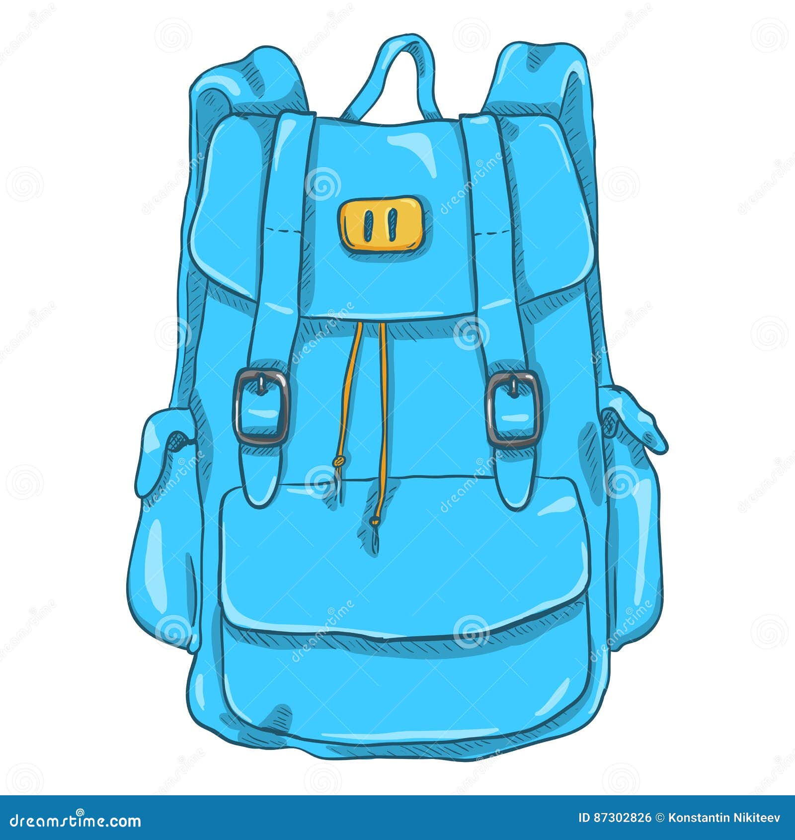 Vector Single Cartoon Casual Style Backpack Stock Vector - Illustration ...