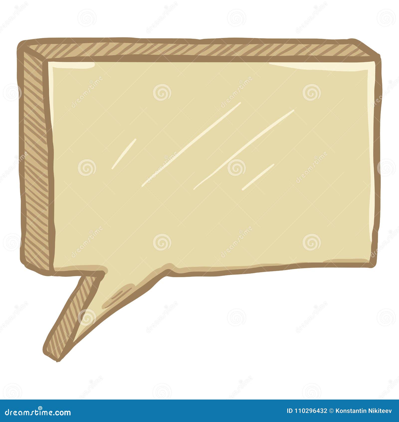 Vector Single Cartoon Comics Speech Bubble. Comix Balloon Stock Vector ...