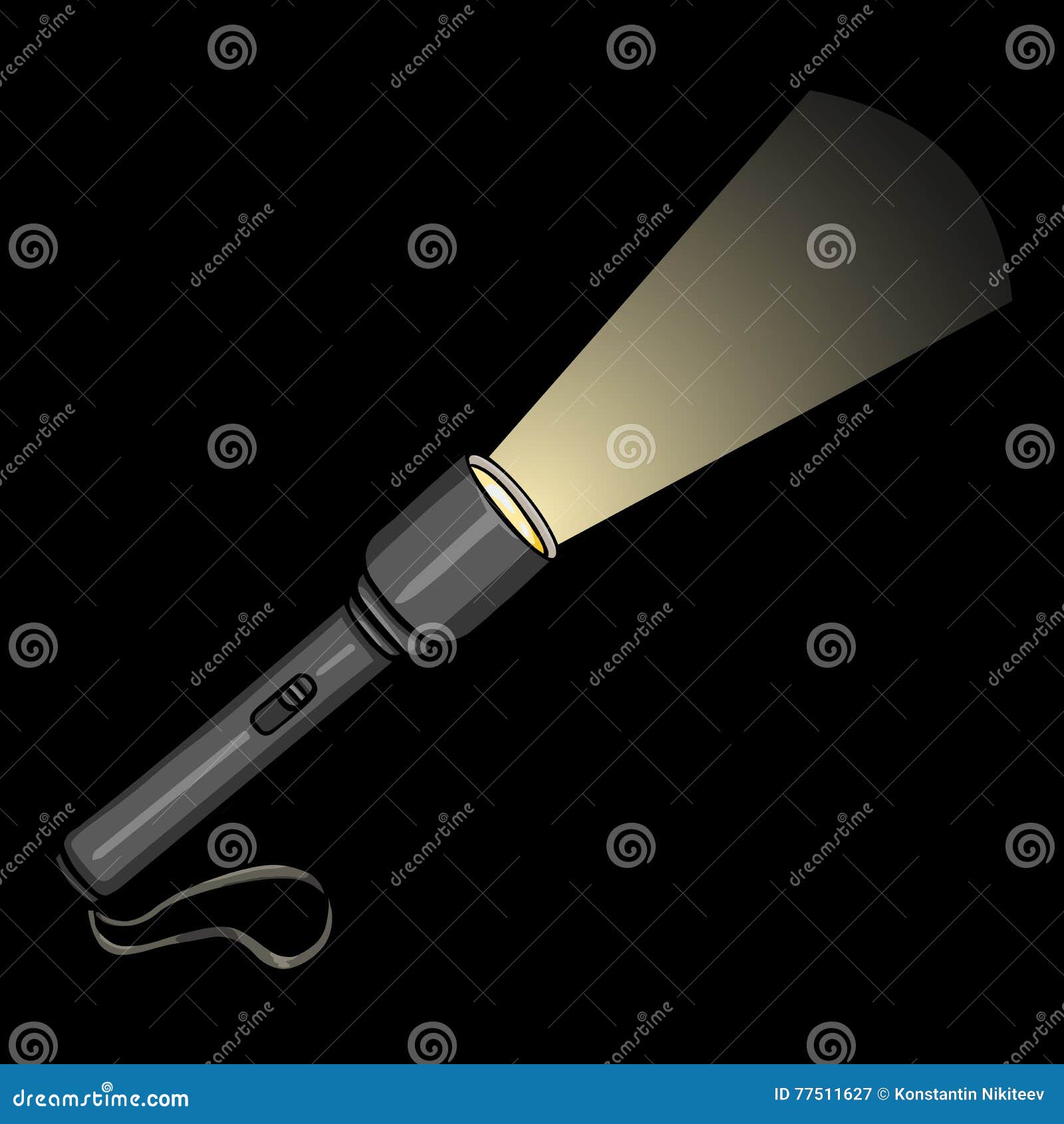Vector Single Cartoon Flashlight Stock Vector - Illustration of cartoon ...