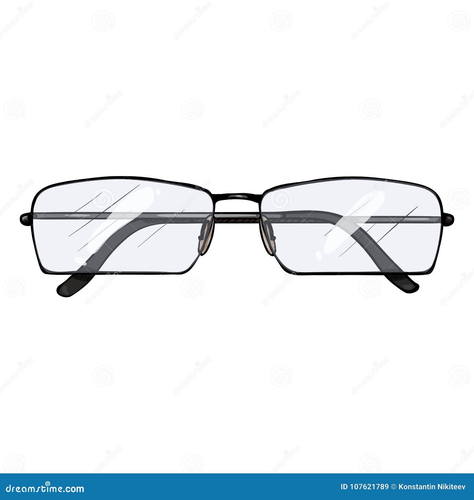 Vector Cartoon Glasses for Reading Stock Vector - Illustration of horn ...