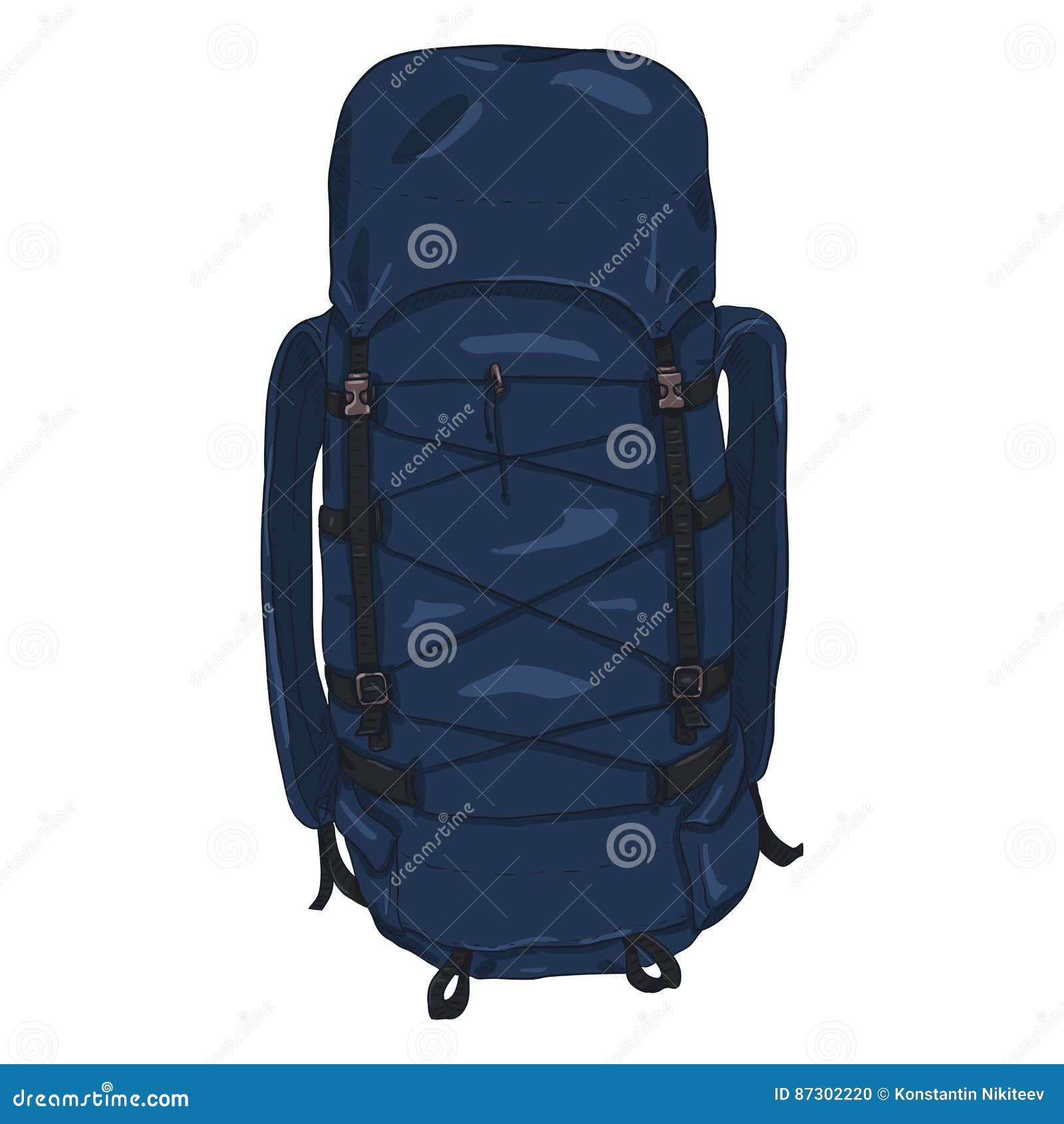 Vector Single Cartoon Hiking Backpack Stock Vector - Illustration of ...