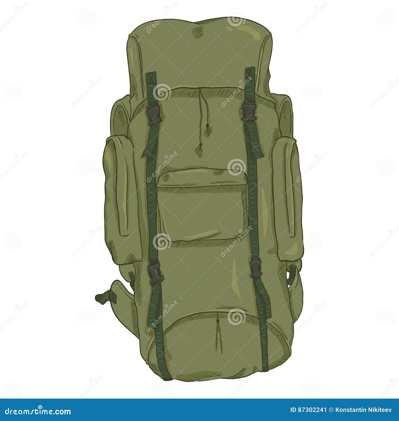 Vector Single Cartoon Hiking Backpack Stock Vector - Illustration of ...