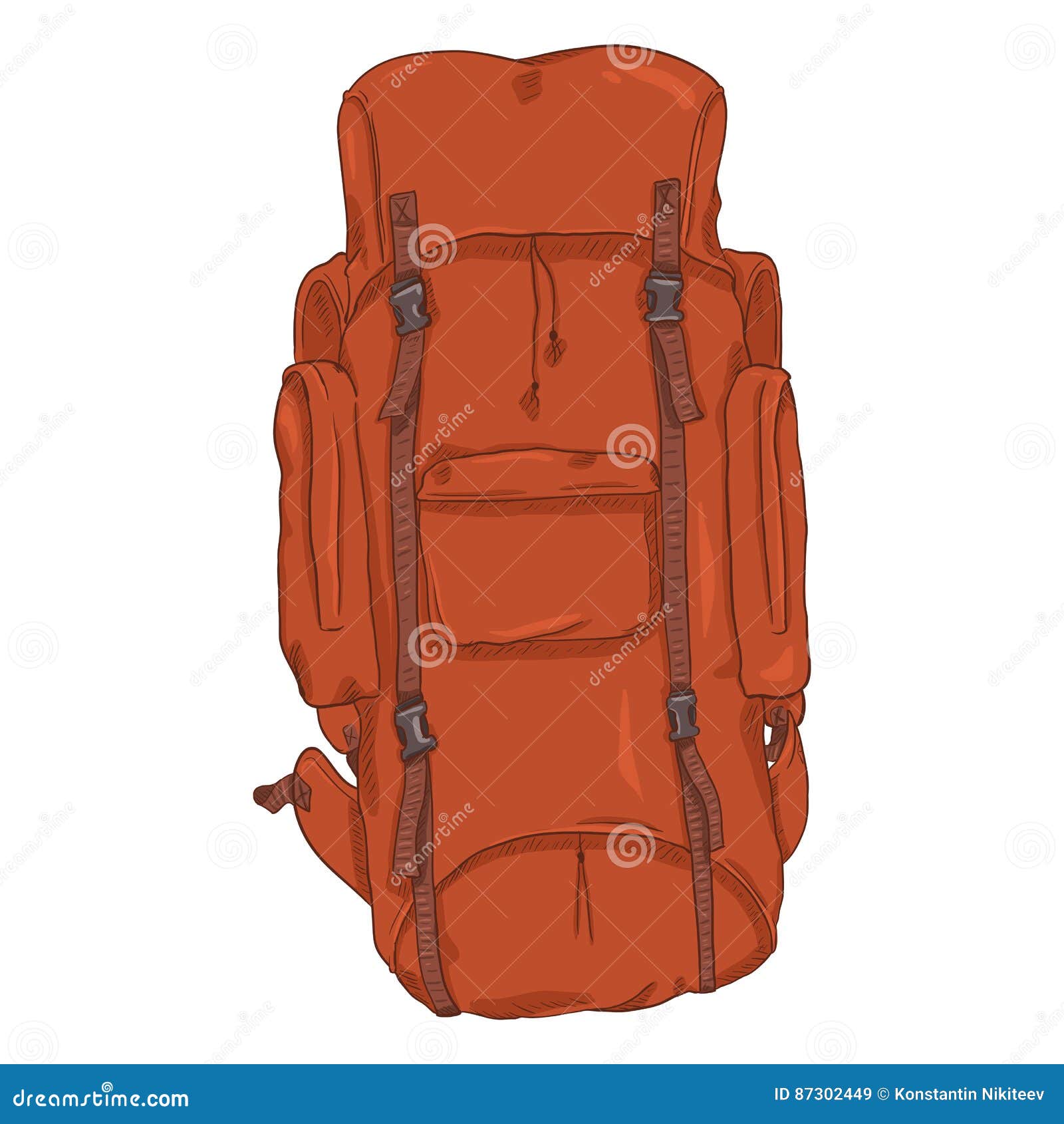 Vector Single Cartoon Hiking Backpack Stock Vector - Illustration of ...