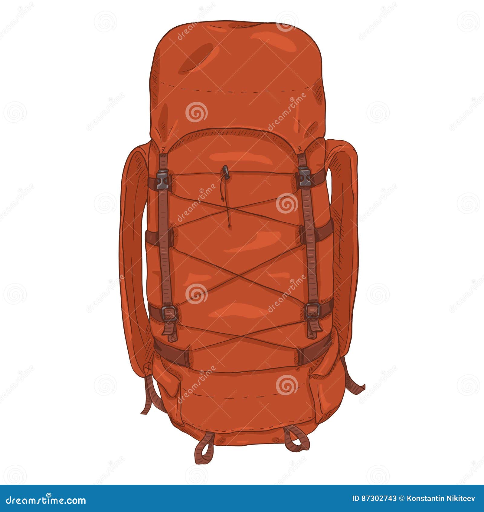 Vector Single Cartoon Hiking Backpack Stock Vector - Illustration of ...